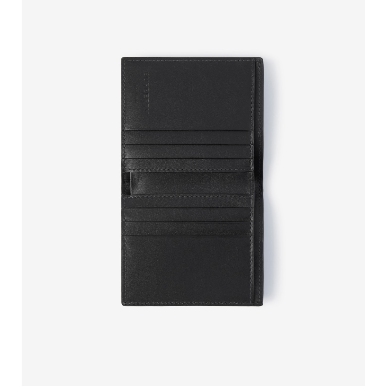 Check Folding Card Case in Charcoal - Men, Canvas | Burberry® Official
