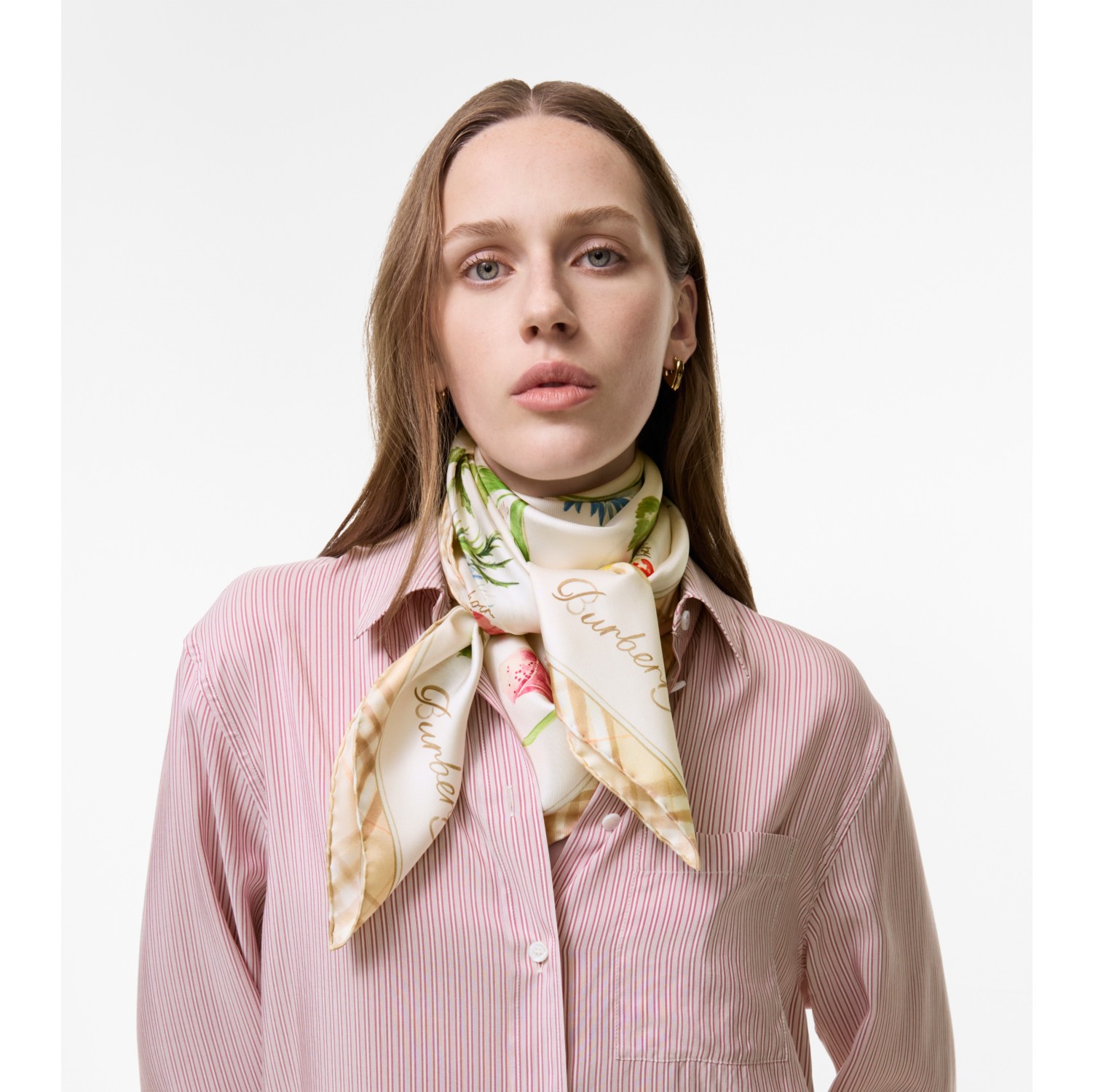 Blooms of Britain Silk Scarf in Sesame beige | Burberry® Official