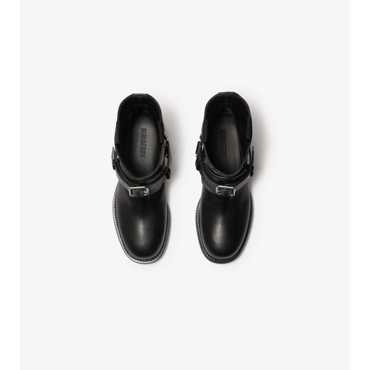 Leather Cobble Boots in Black - Women | Burberry® Official