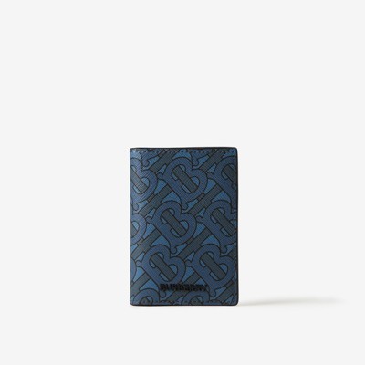 Burberry Monogram Print Folding Card Case In Navy | ModeSens