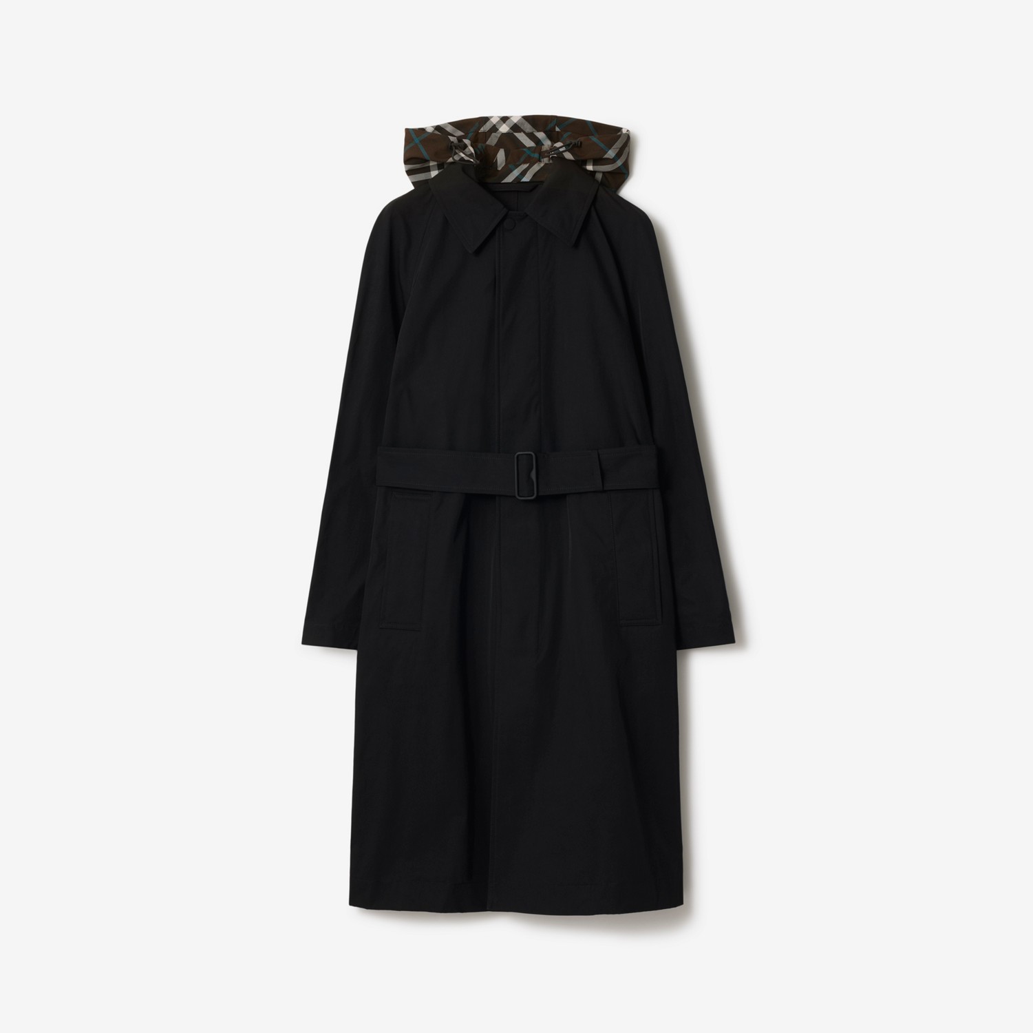 Paletot long en nylon et coton (Noir) - Femme | Site officiel Burberry® Paletot long en nylon et coton (Noir) - Femme | Site officiel Burberry®