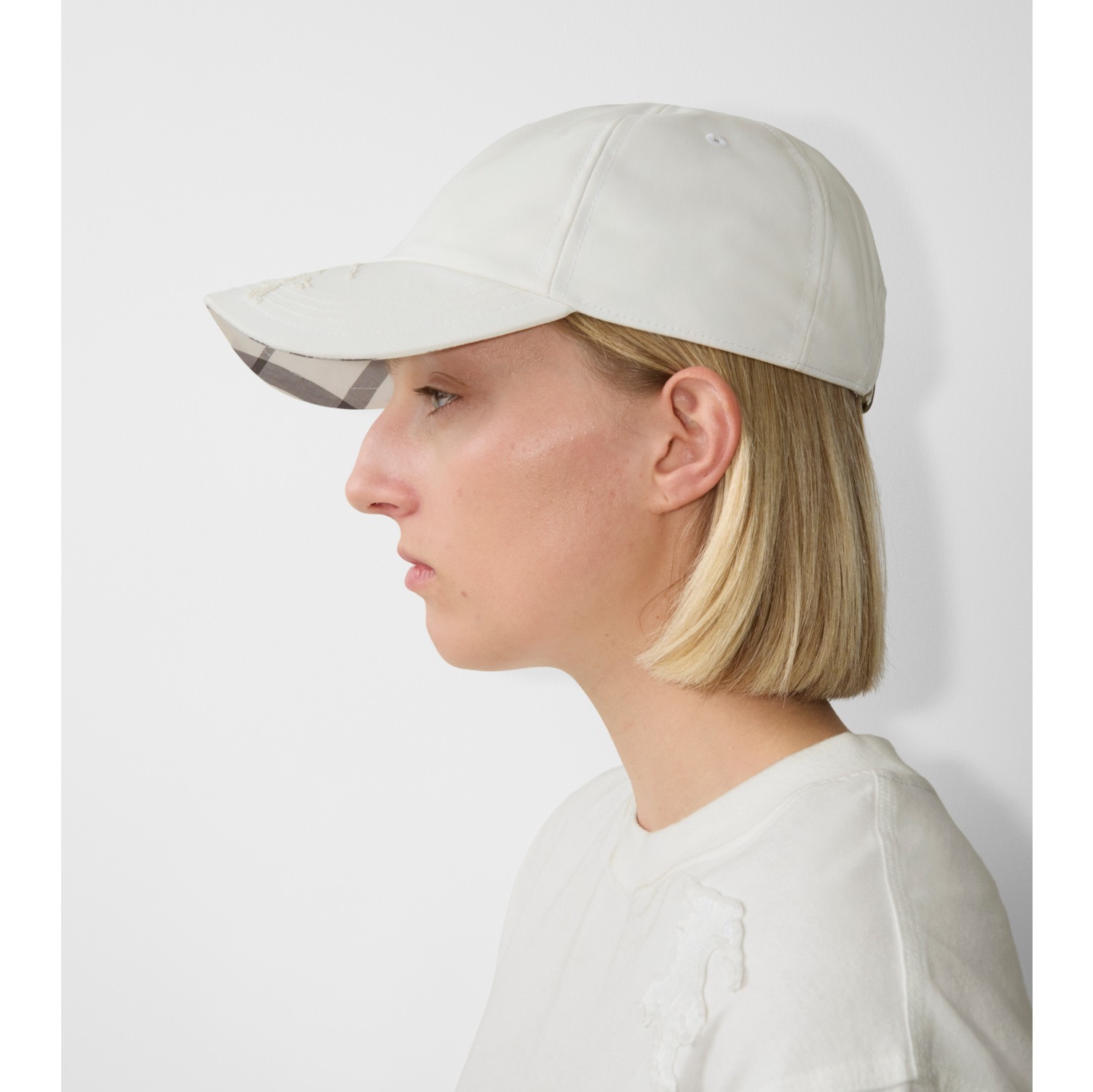 Cotton Blend Baseball Cap in Salt - Men | Burberry® Official