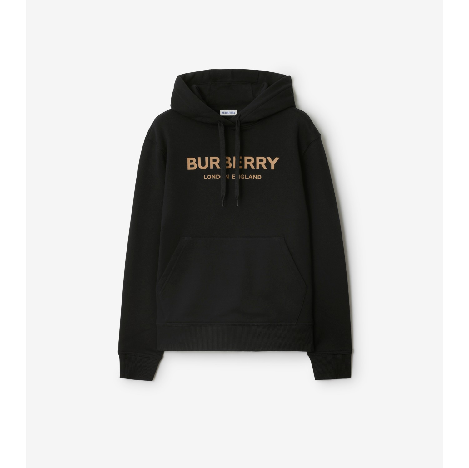 Logo Cotton Hoodie in Black - Women | Burberry® Official
