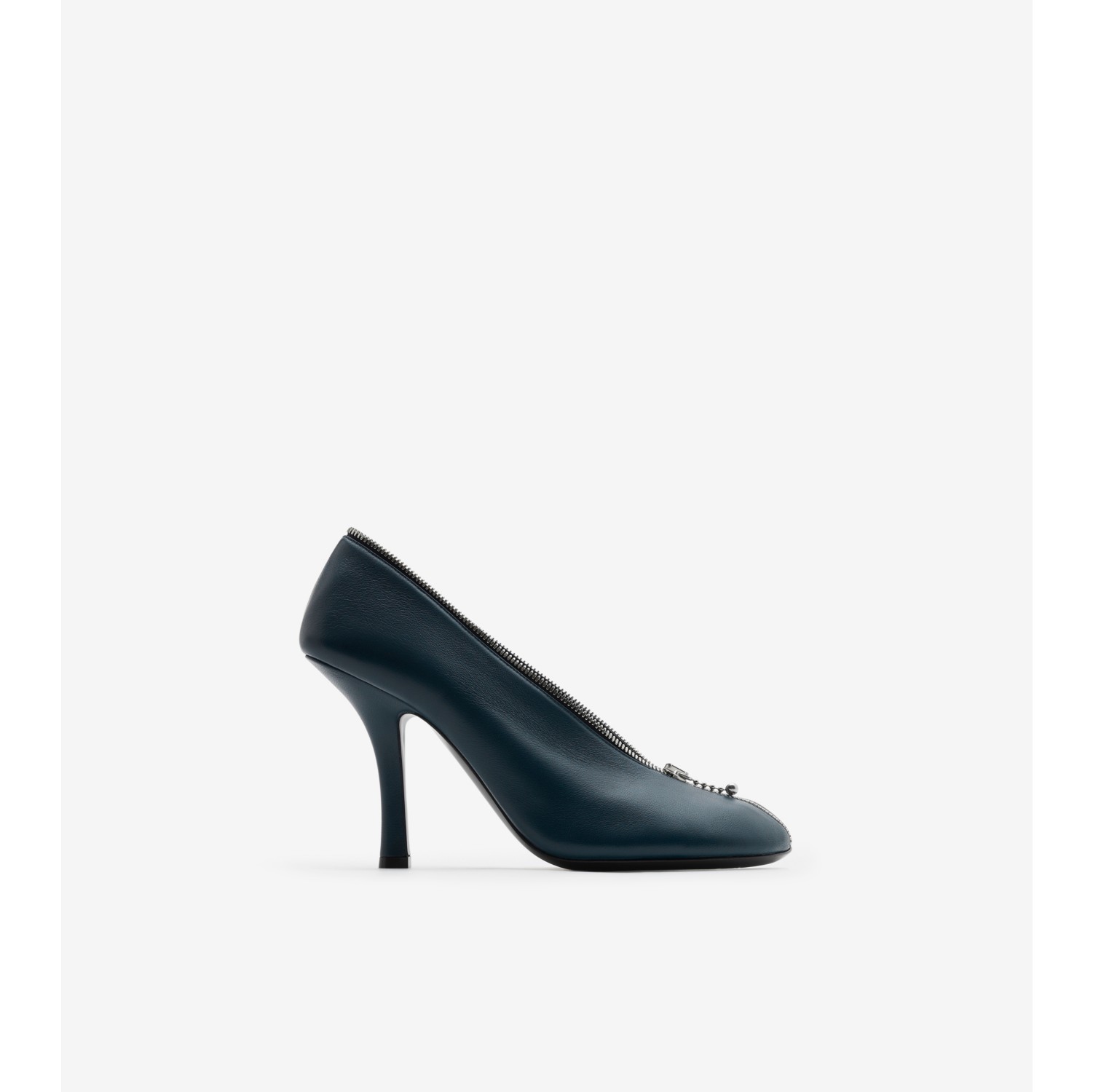 Leather Baby Zip Pumps in Lake - Women | Burberry® Official