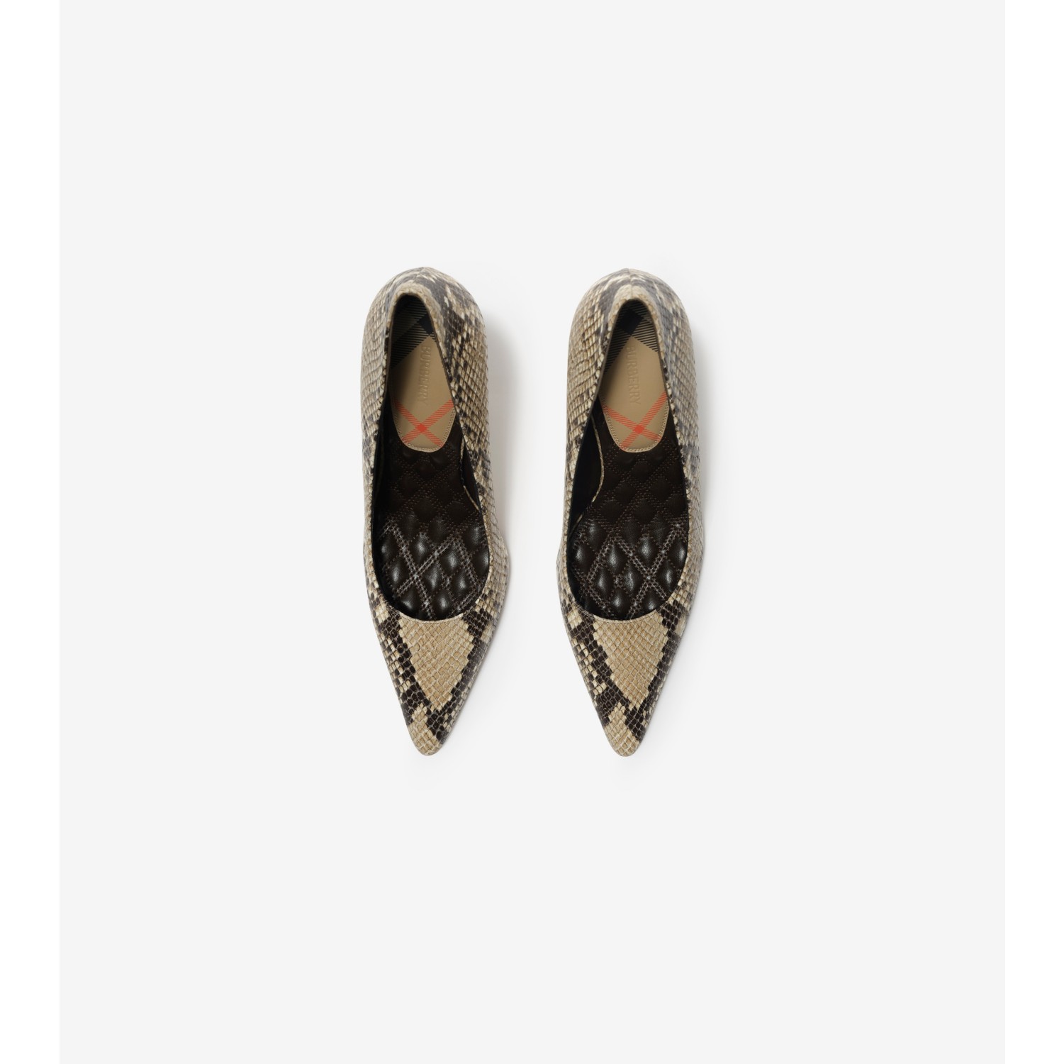 Python-print Leather Dame High Pumps (Serpent beige) - Mujer | Burberry ...