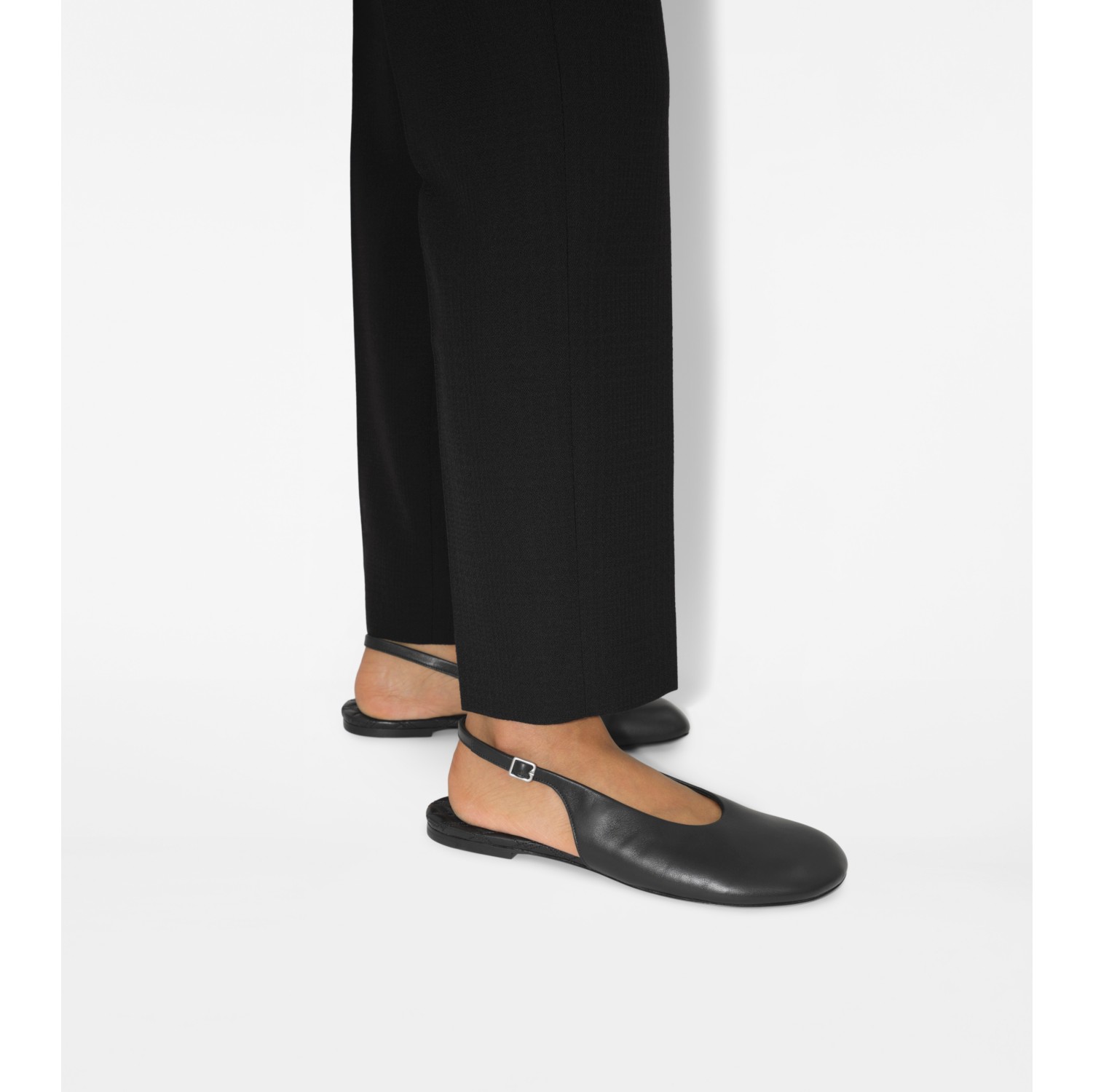 Leather Baby Slingback Ballerinas in Black - Women | Burberry® Official