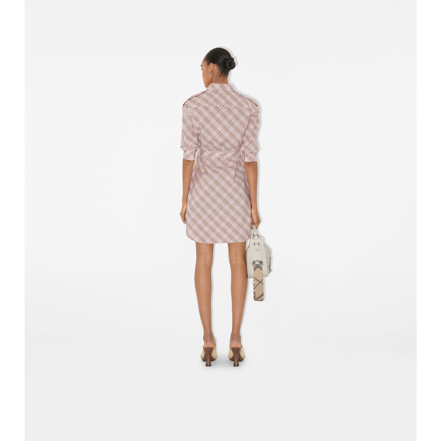 Check Cotton Shirt Dress in Floss - Women | Burberry® Official