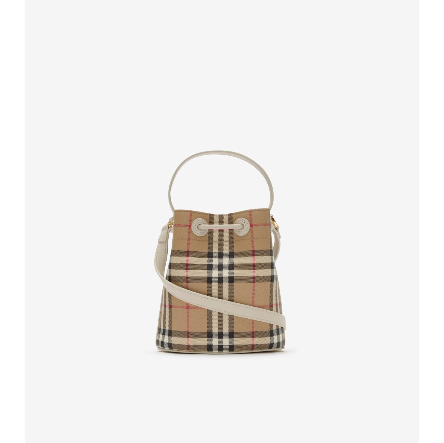Mini Check Bucket Bag in Archive beige/soap beige - Women, Cotton ...