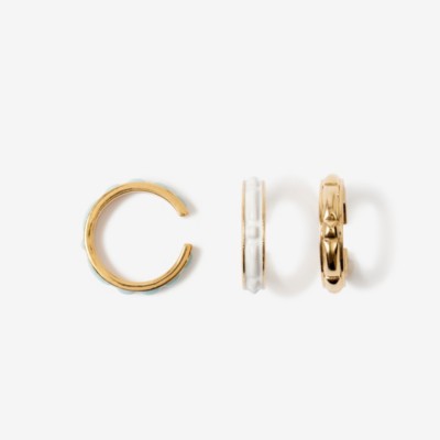 Burberry Enamel And Gold-plated Lola Ear Cuffs In Light Gold/tropical ...