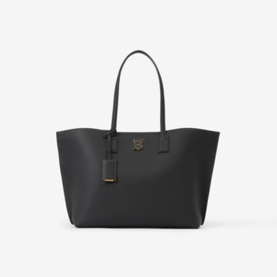 Burberry Monogram Motif Leather Medium Tote In Black | ModeSens