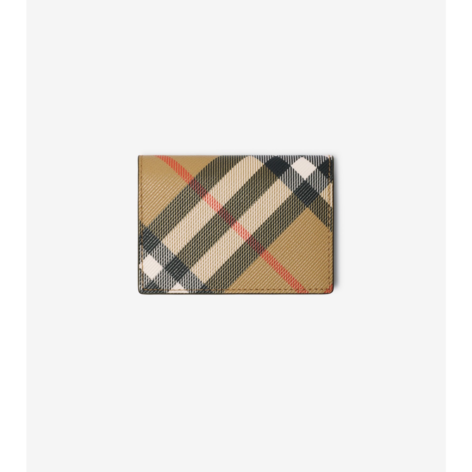 Check Folding Card Case in Sand - Men | Burberry® Official