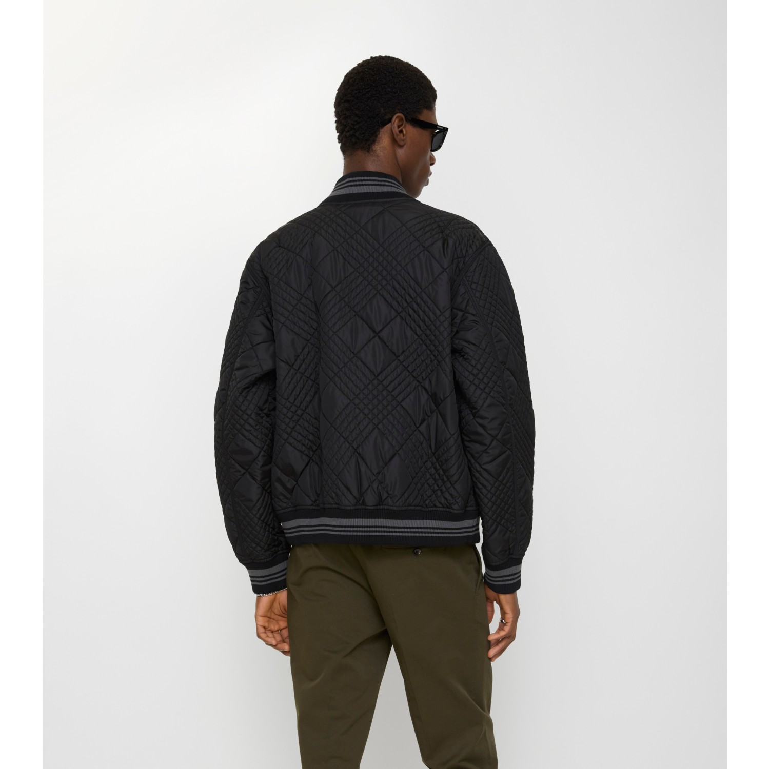 Micro Check-stitch Rakewood Bomber Jacket in Black - Men | Burberry ...