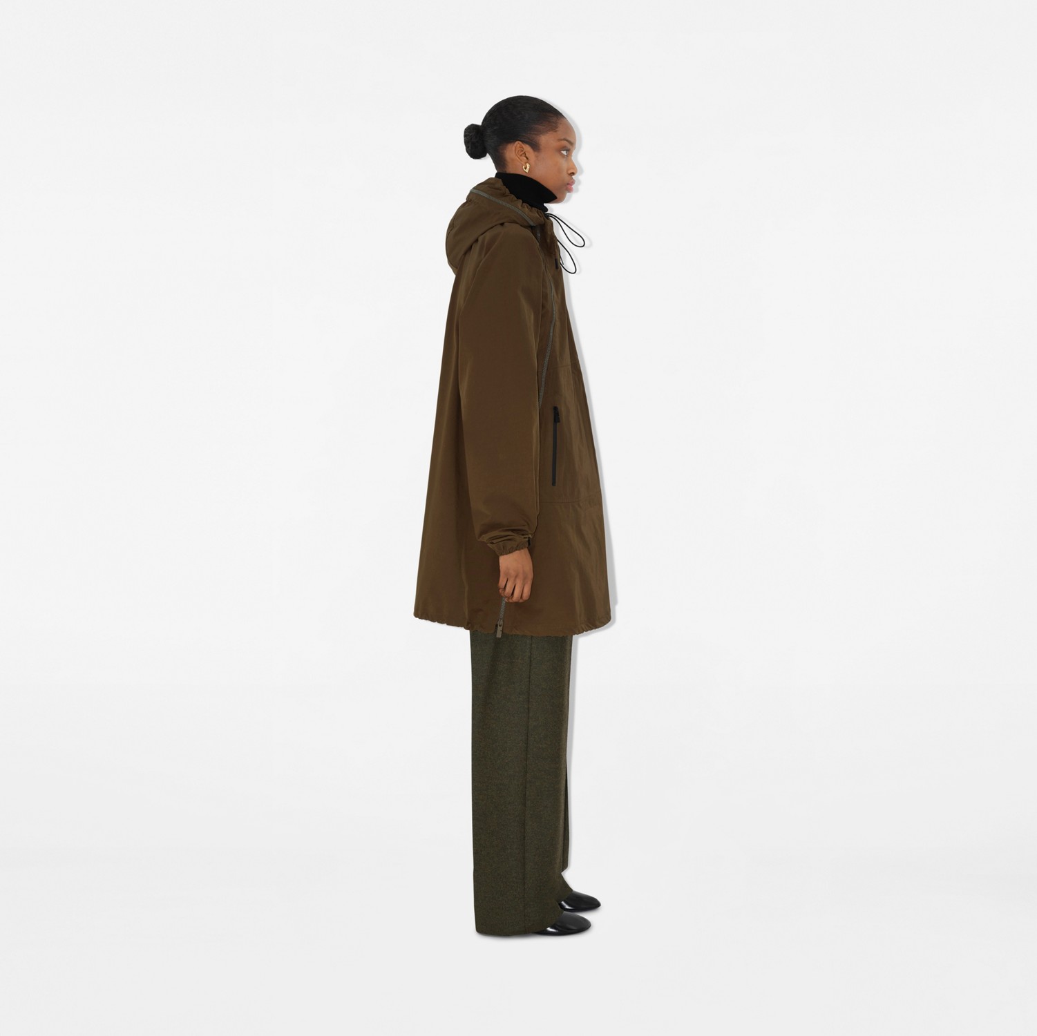 Nylon Cotton Parka in Bison - Women | Burberry® Official Nylon Cotton Parka in Bison - Women | Burberry® Official