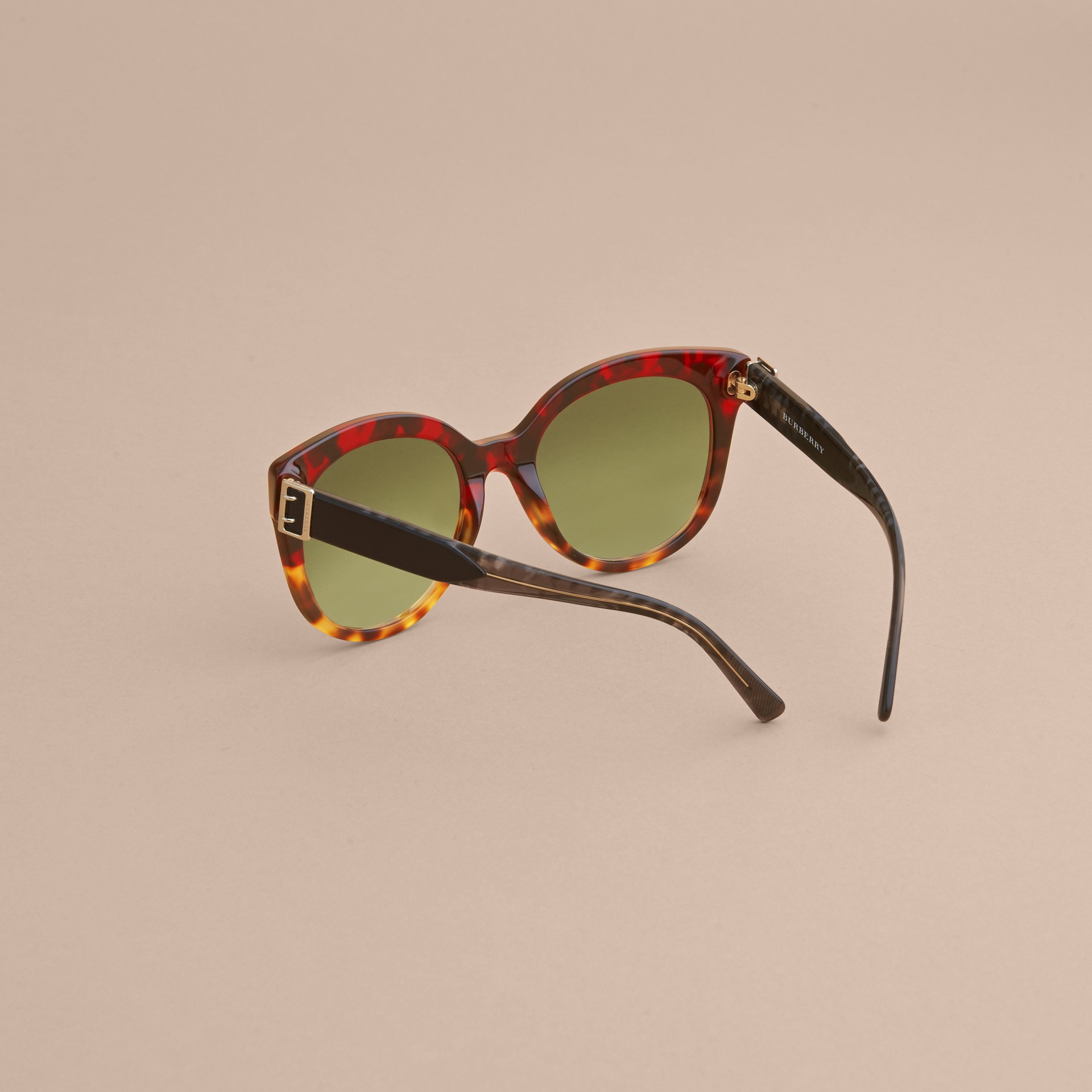 Buckle Detail Cat-eye Frame Sunglasses in Amber Yellow - Women ... Buckle Detail Cat-eye Frame Sunglasses in Amber Yellow - Women ...