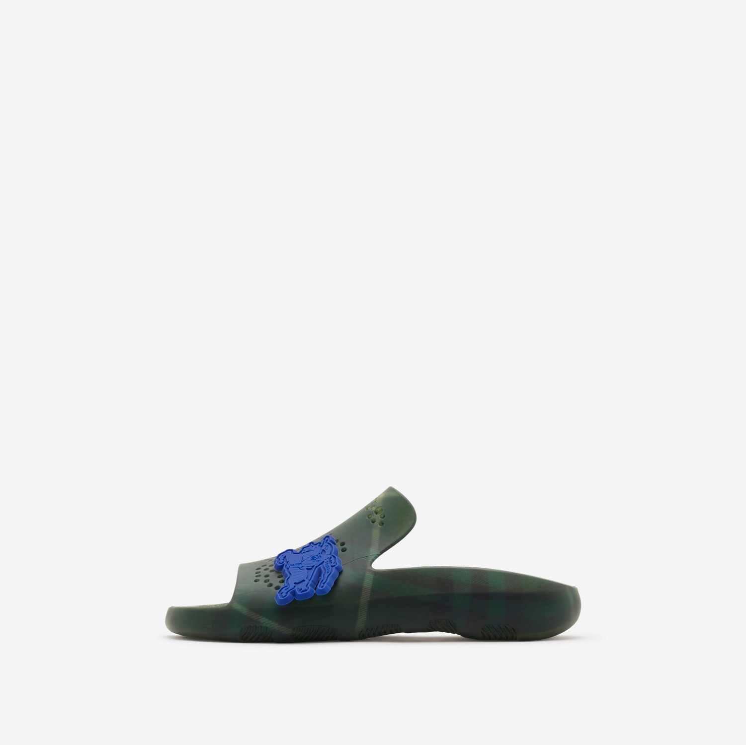 Check Rubber Stingray Slides in Jungle - Men | Burberry® Official Check Rubber Stingray Slides in Jungle - Men | Burberry® Official
