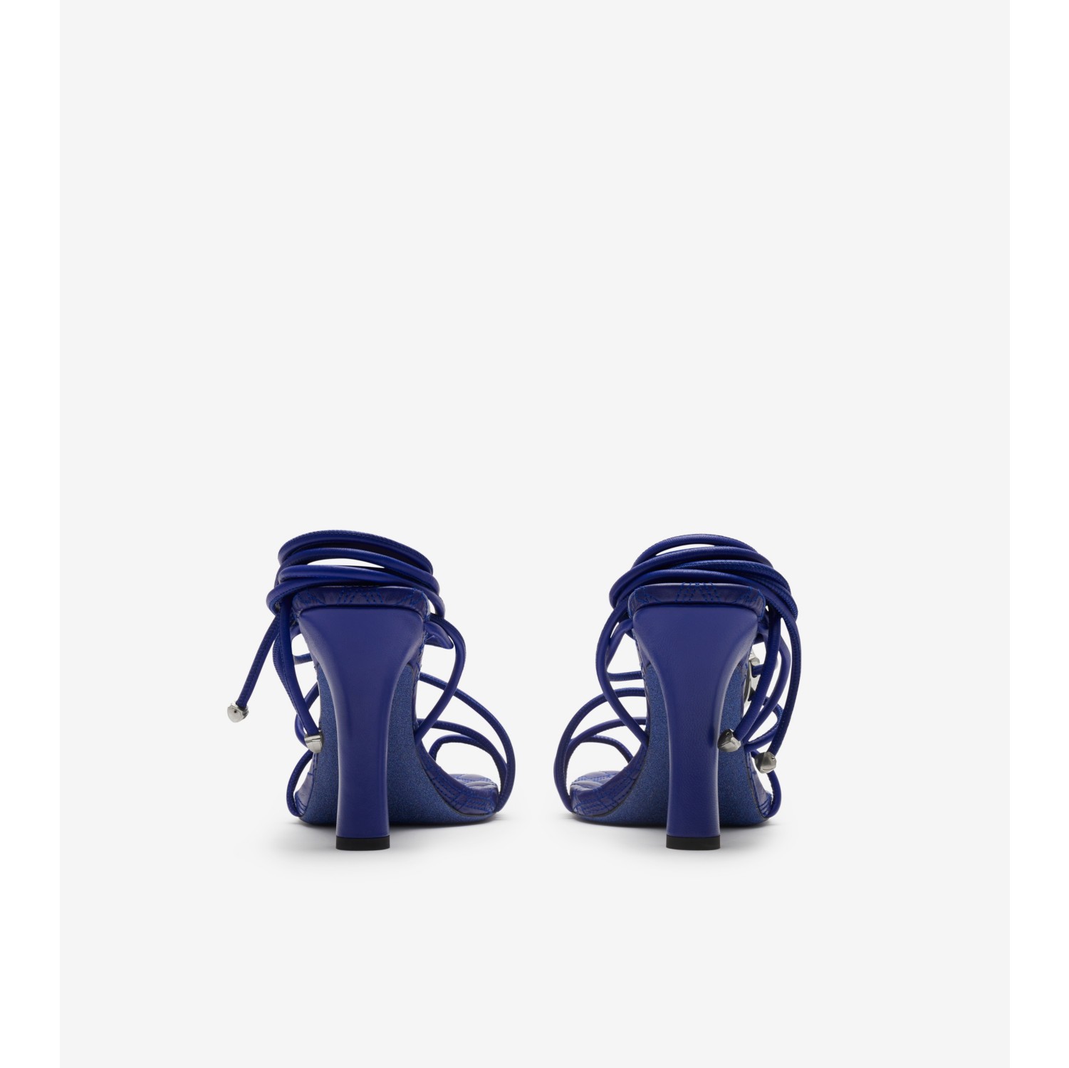 Leather Ivy Shield Heeled Sandals in Knight - Women | Burberry® Official