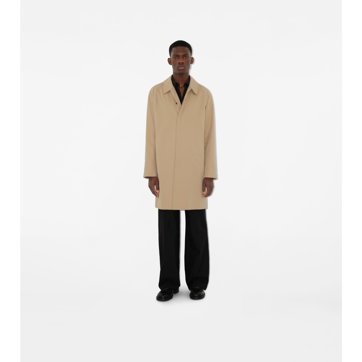 Mid-length Camden Heritage Car Coat in Honey - Men, Cotton Gabardine ...