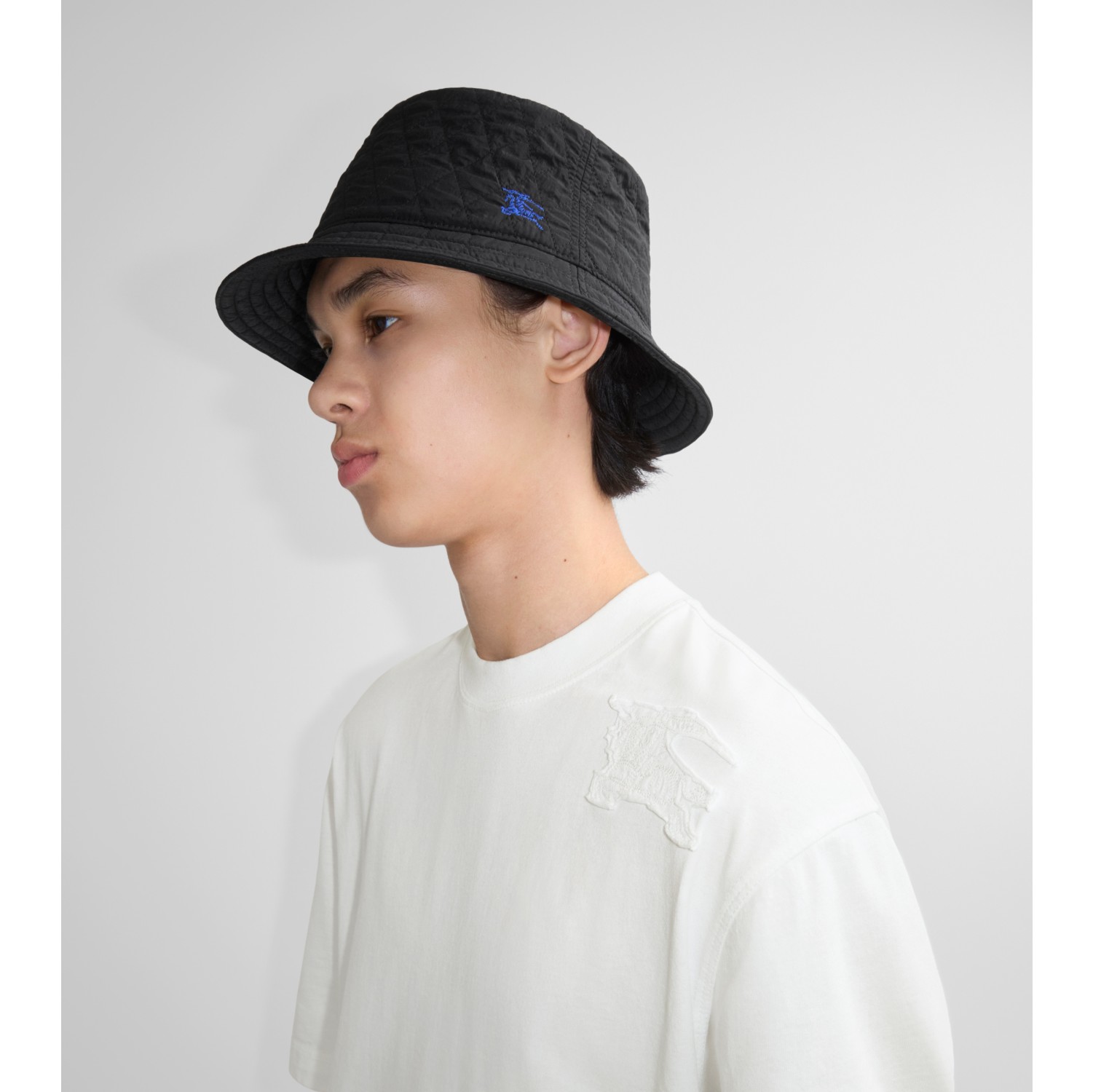 Packable Quilted Nylon Bucket Hat in Black - Men | Burberry® Official