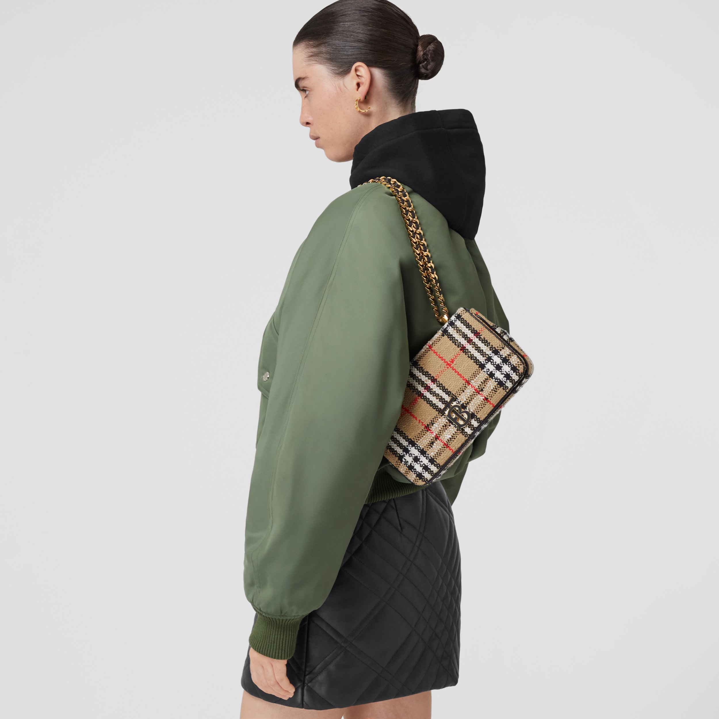 Vintage Check Bouclé Small Lola Bag In Archive Beige Women Burberry