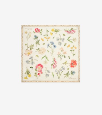 Blooms of Britain Silk Scarf in Sesame beige | Burberry® Official