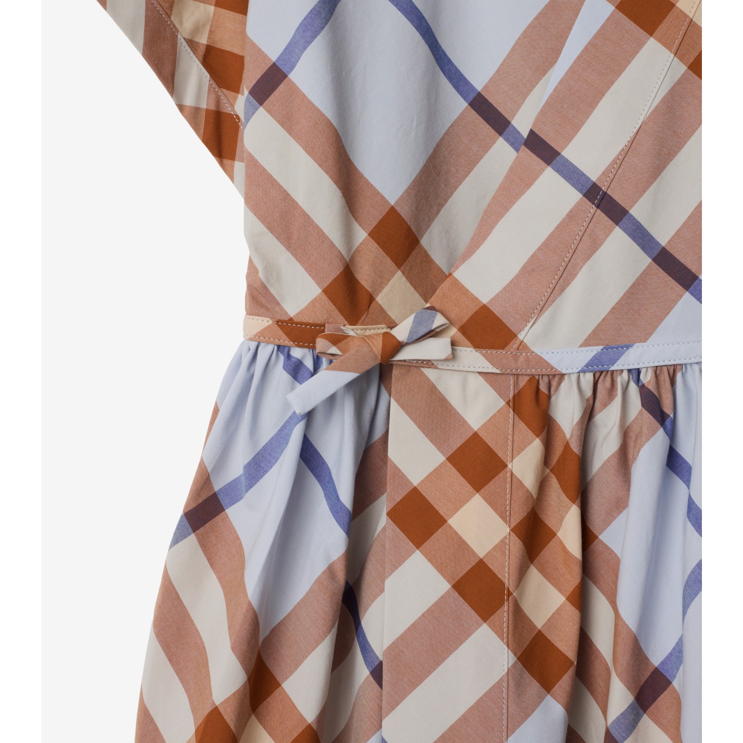 Check Cotton Dress in Slate blue | Burberry® Official