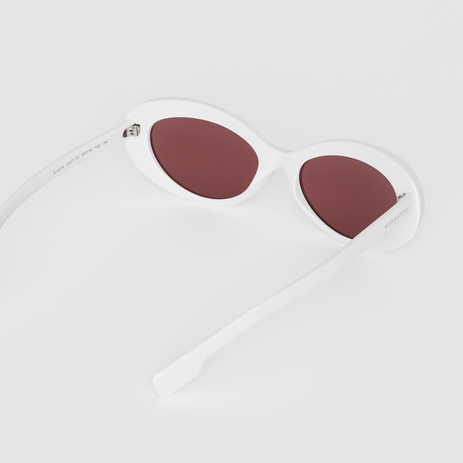Cat Eye Frame Sunglasses In White Women Burberry United States