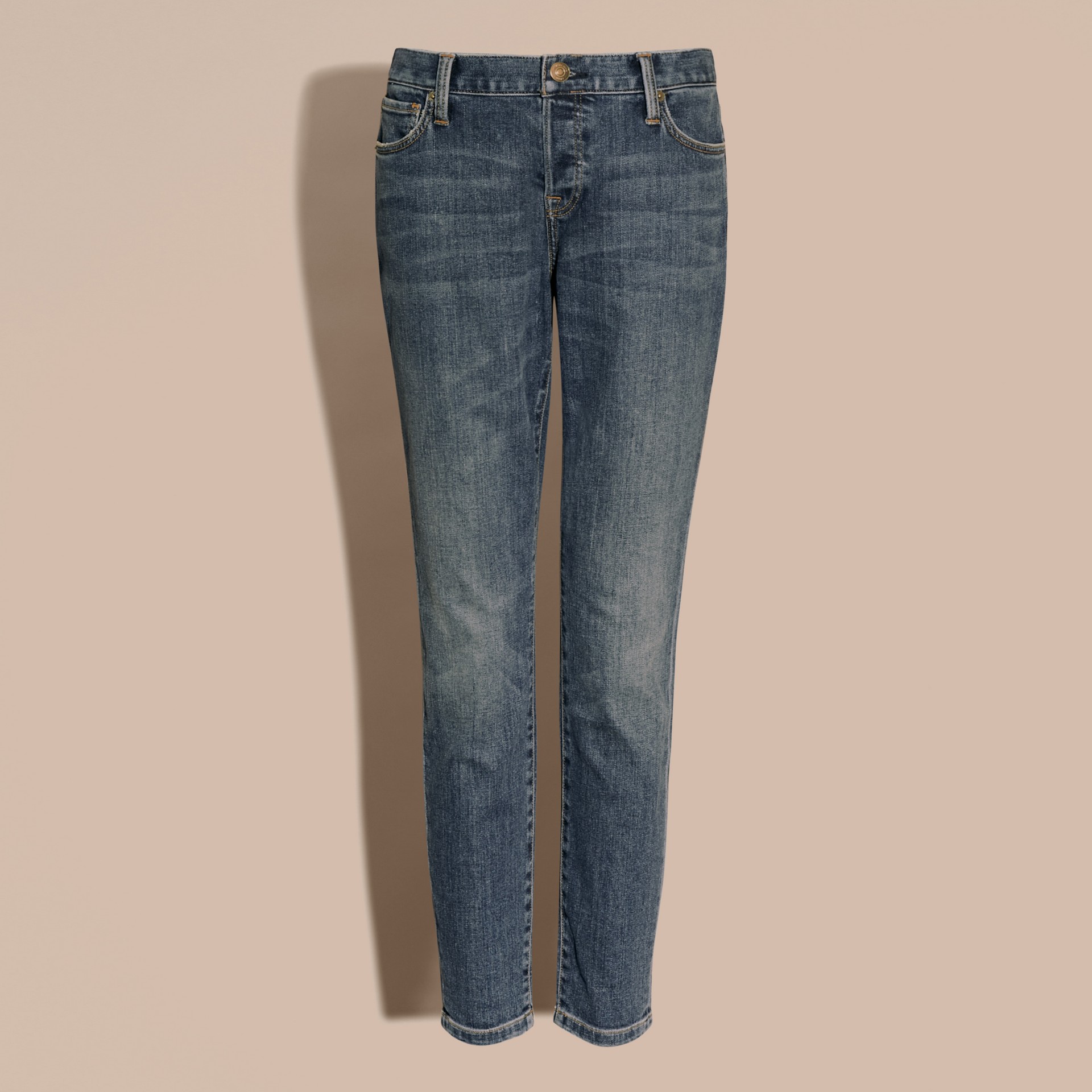 Relaxed Fit Mid Indigo Jeans Women Burberry United States