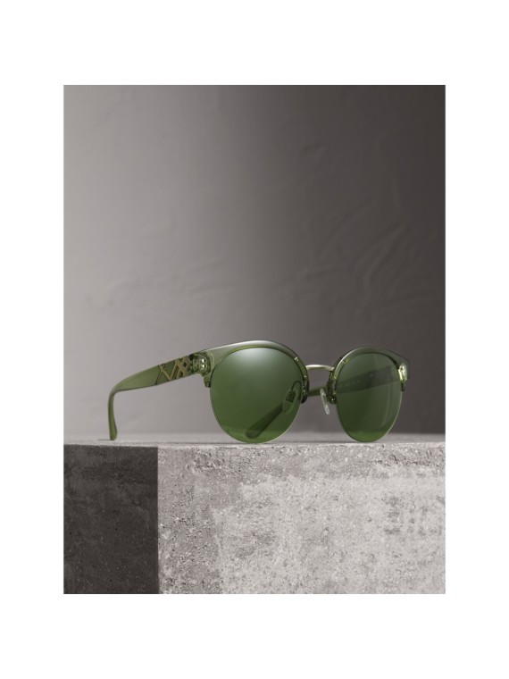 Check Detail Cat Eye Sunglasses In Light Russet Brown Women