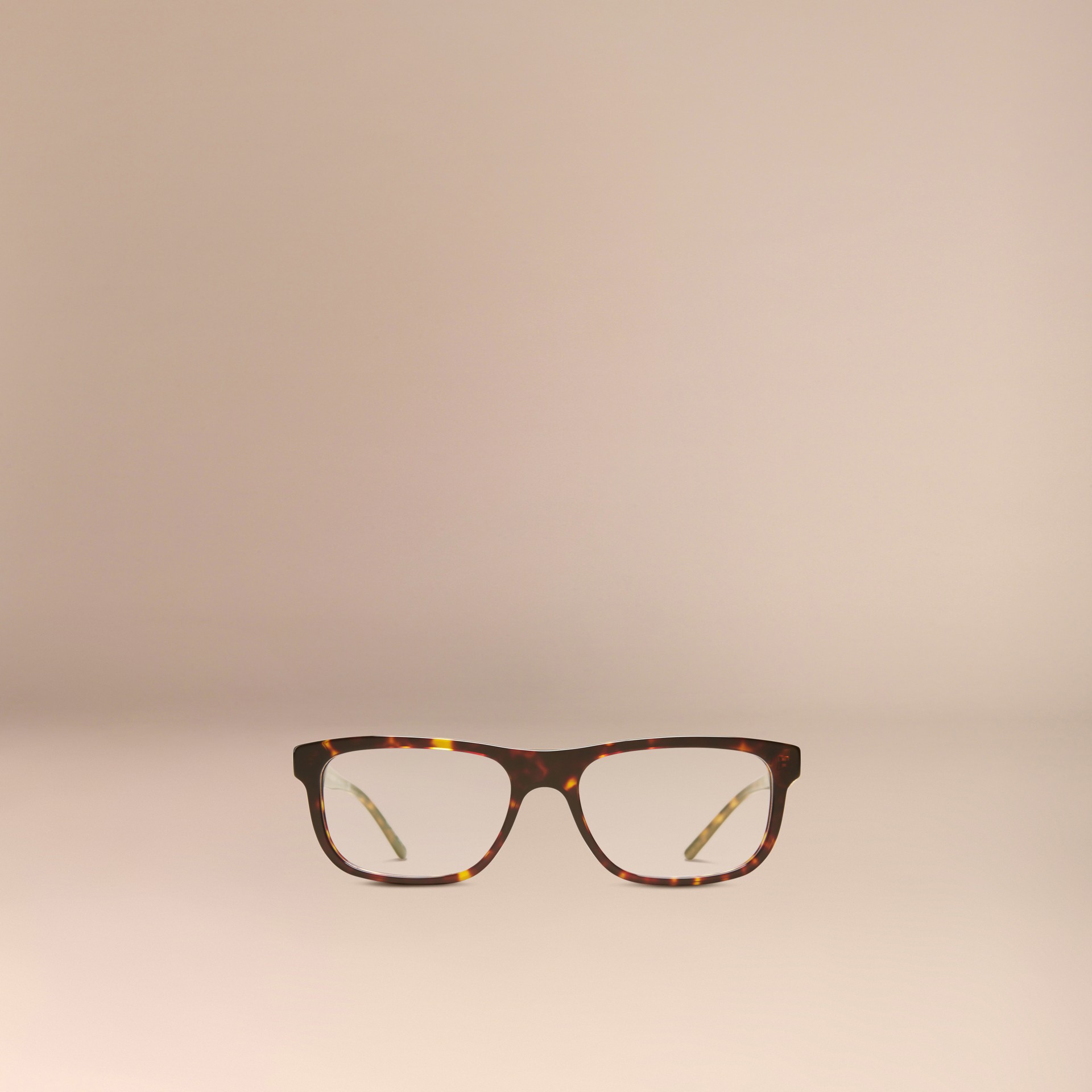 Check Detail Square Optical Frames Tortoise Shell Burberry
