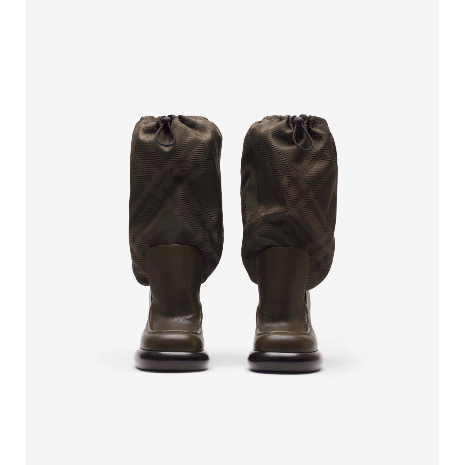 Leather and Nylon Blend Wedge Boots in Snug - Women | Burberry® Official