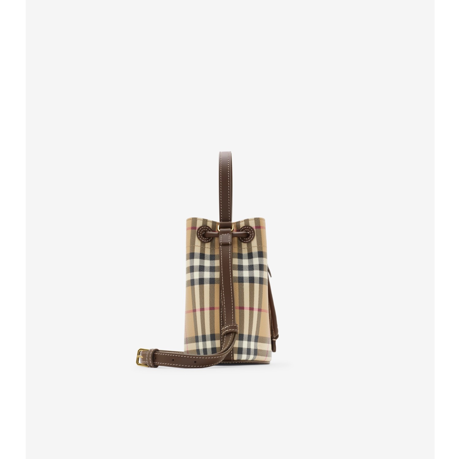Mini Check Bucket Bag in Archive beige/military - Women | Burberry ...