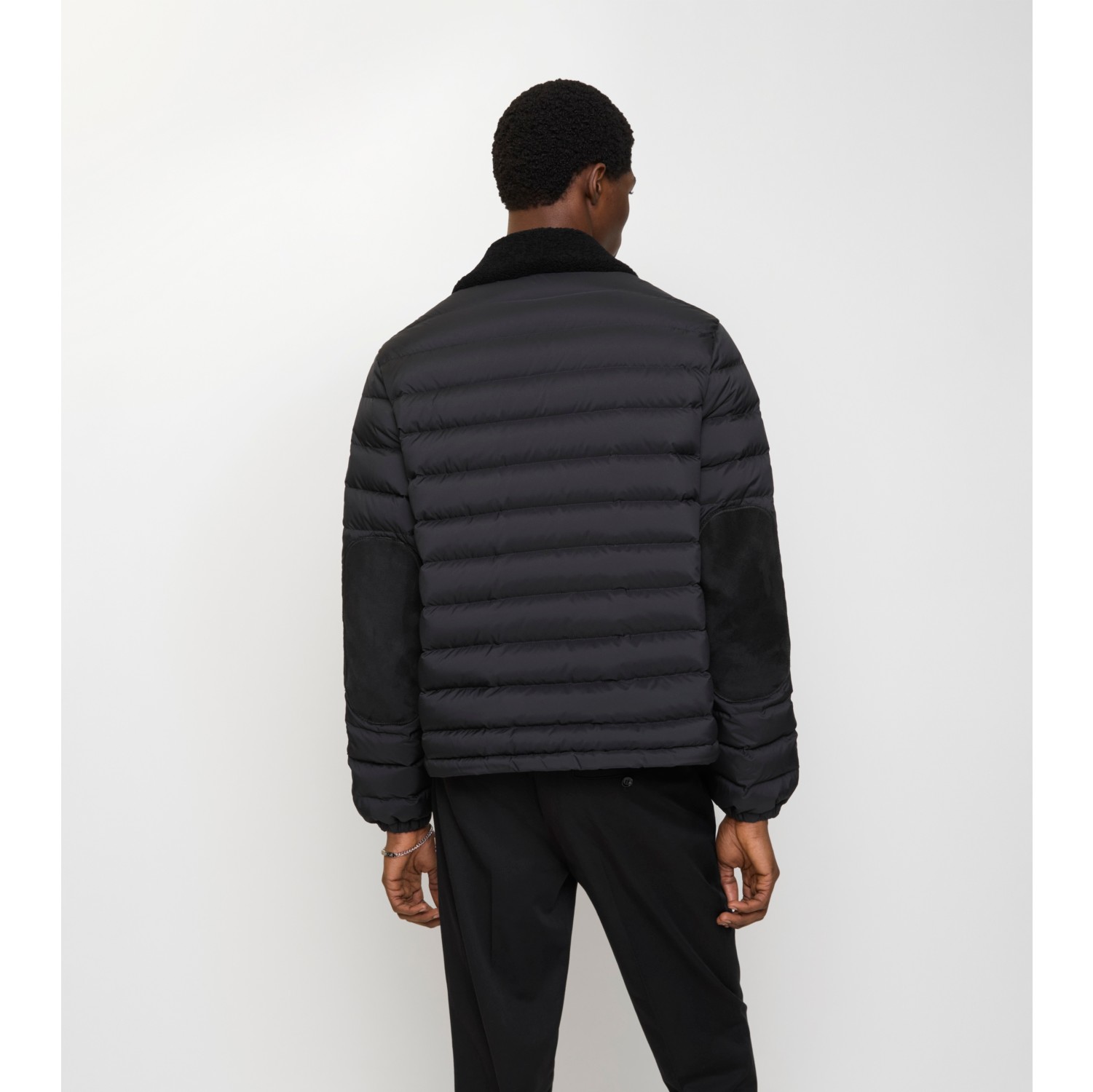 Shearling Nylon Puffer Jacket in Black - Men | Burberry® Official