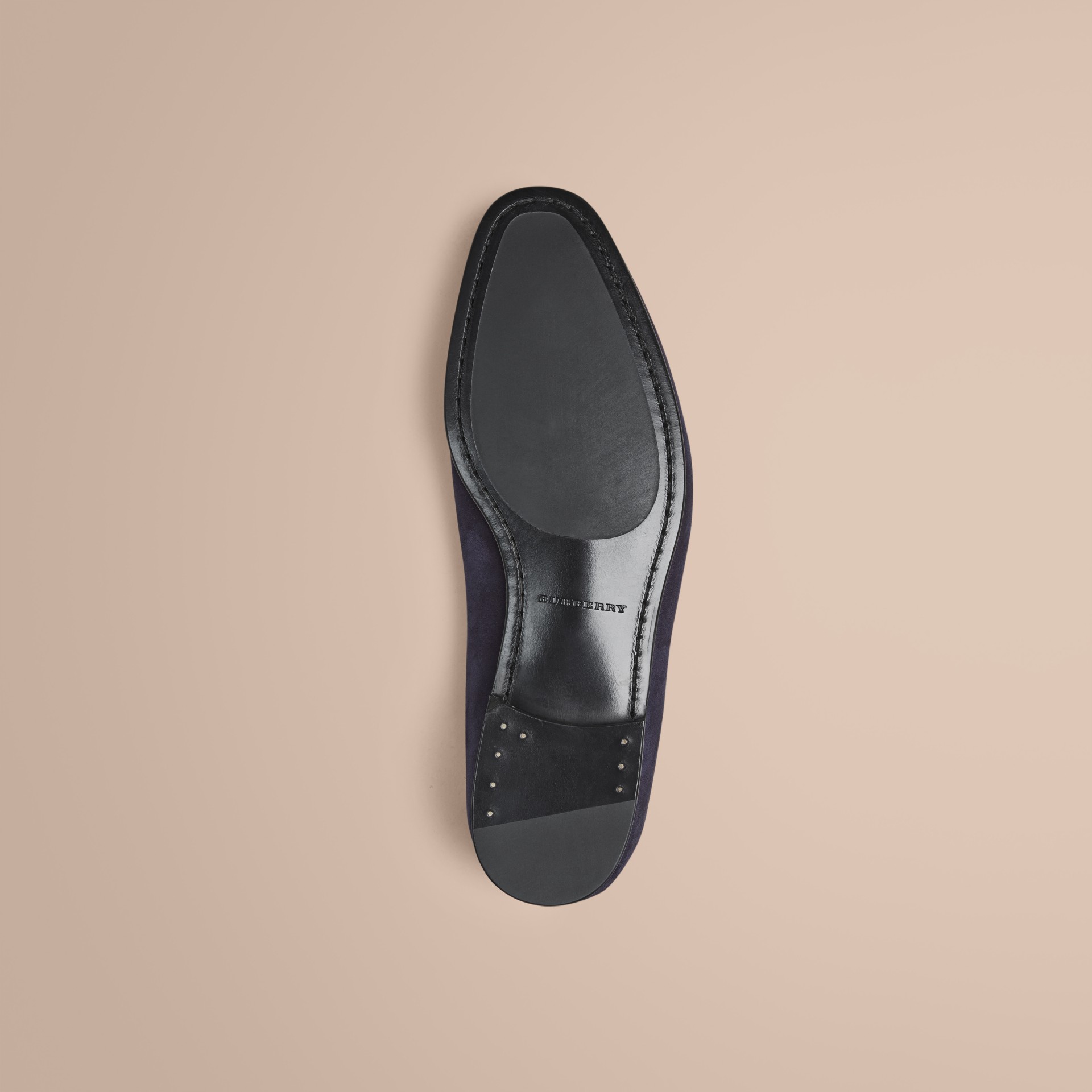 Whole Cut Suede Tassel Loafers Midnight Bluenavy Burberry