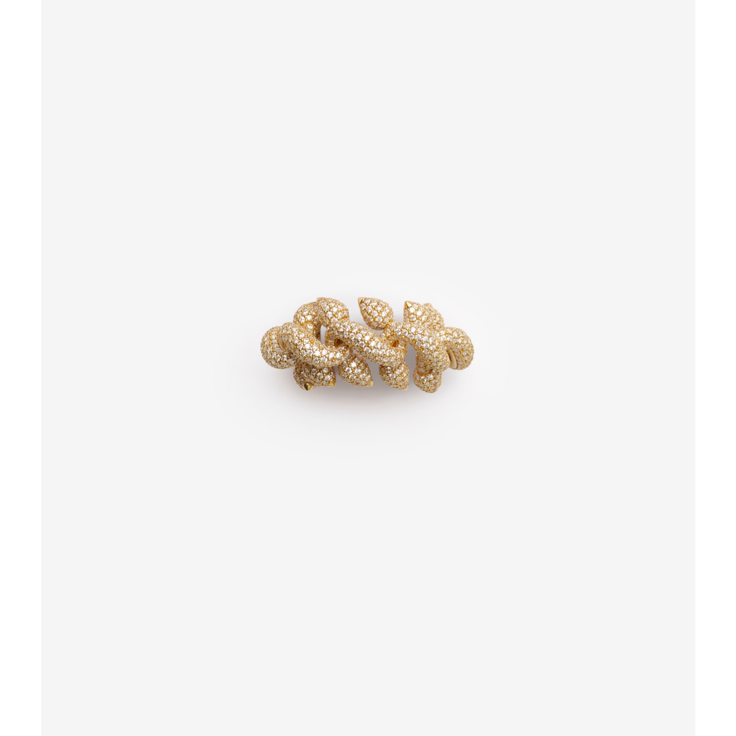 Spear Pave Chain Ring in Gold clear Women Burberry Official