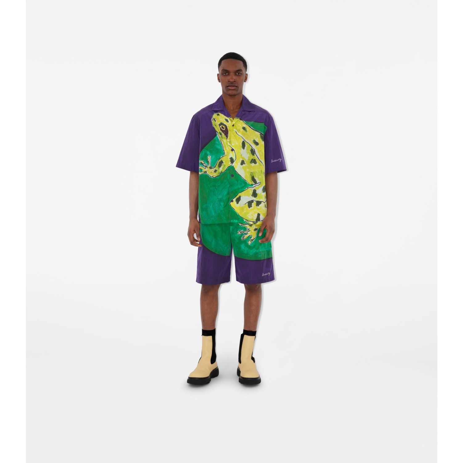 Frog Nylon Shorts in Royal - Men | Burberry® Official