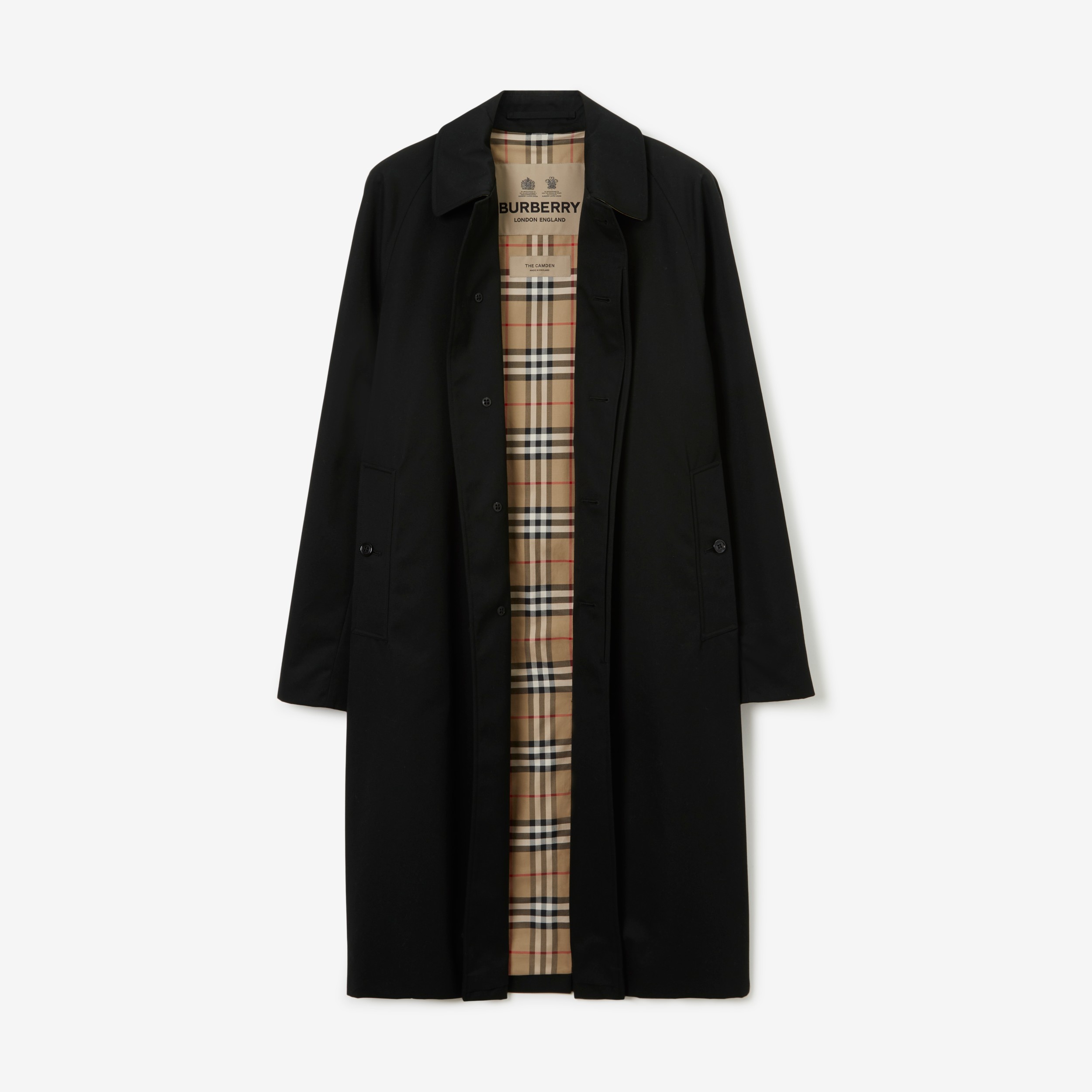 Long Camden Heritage Car Coat in Black - Men | Burberry® Official