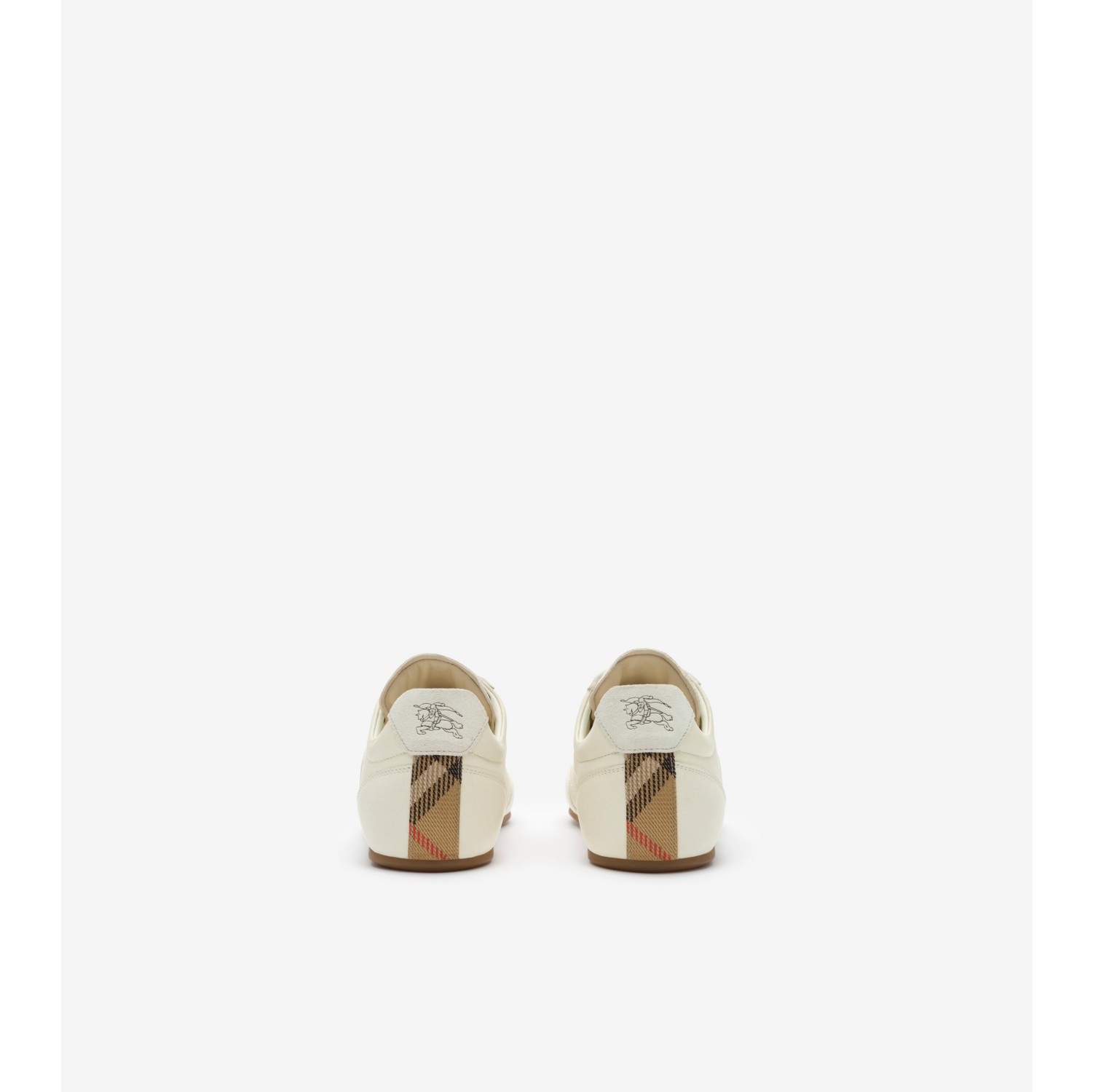 Leather Knight Runner Sneakers in Dove beige - Women | Burberry® Official