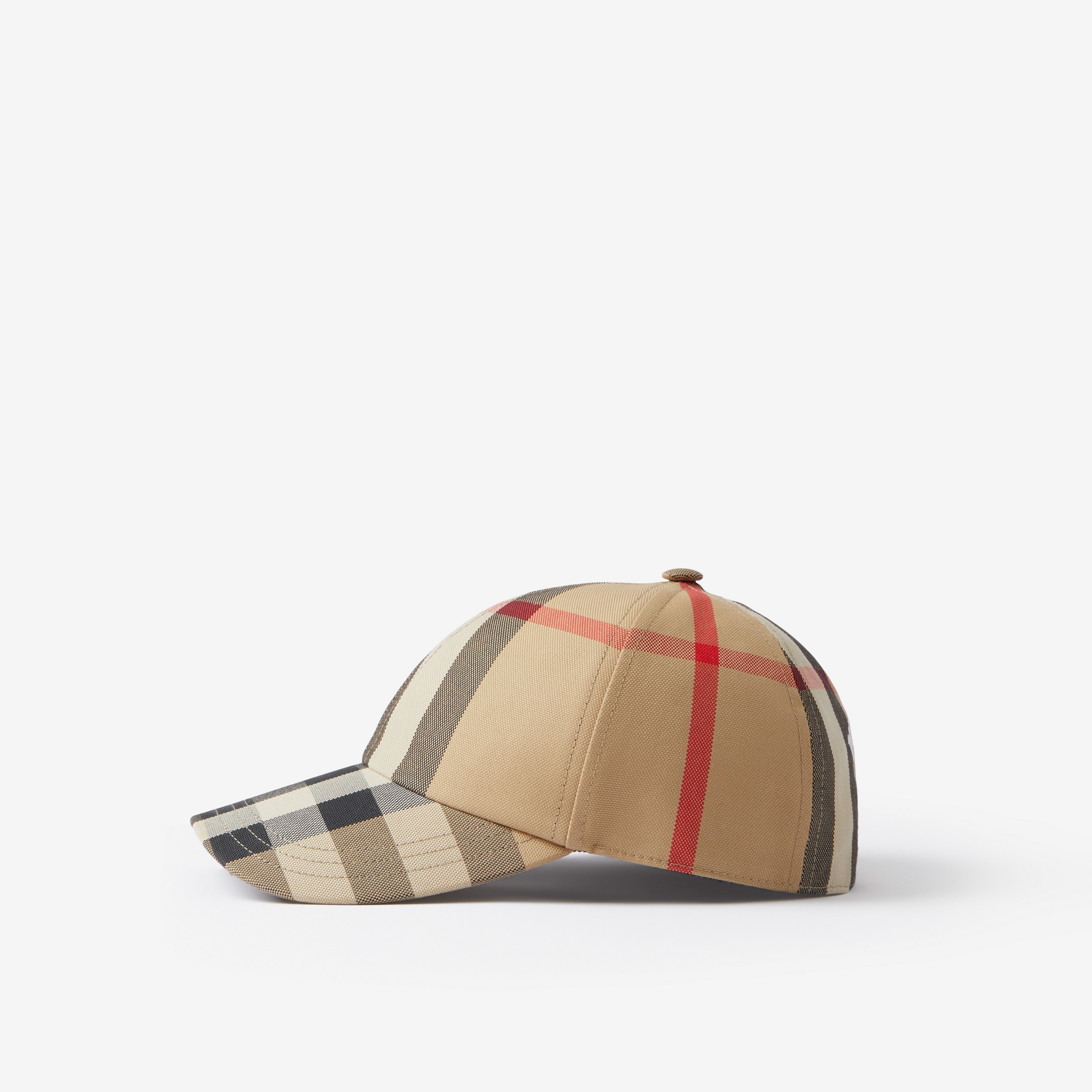 Boné de beisebol em algodão xadrez com logotipo bordado (Bege Clássico ... Boné de beisebol em algodão xadrez com logotipo bordado (Bege Clássico ...