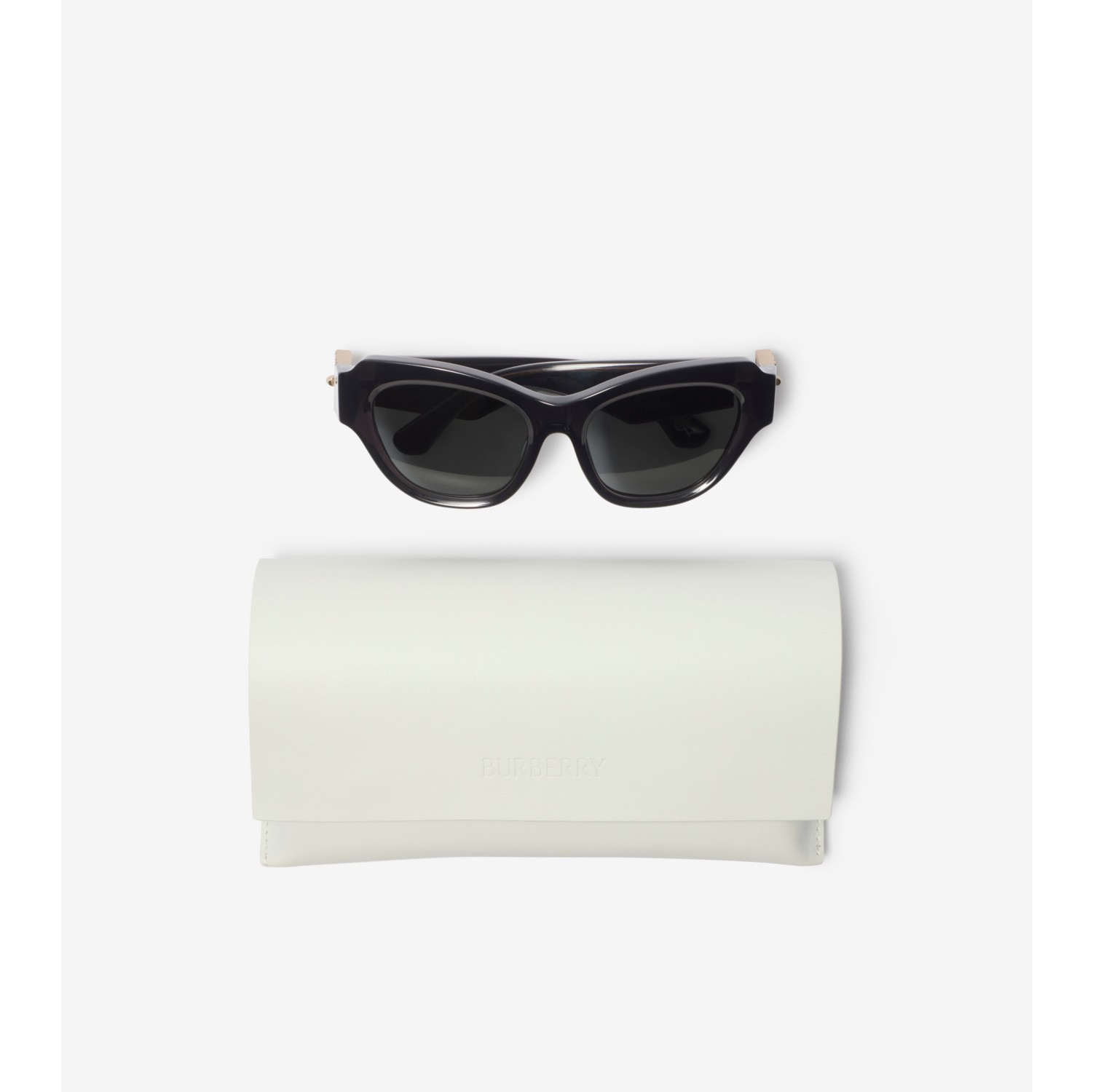 Rose Square Sunglasses in Transparent black - Women | Burberry® Official