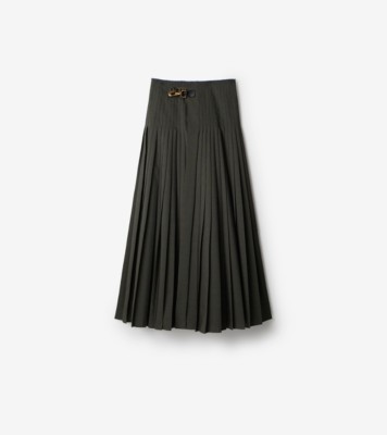 Wool Mohair Maxi Kilt in Slate melange - Women | Burberry® Official