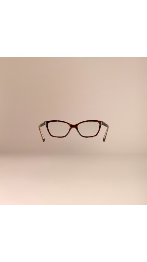 Check Detail Cat Eye Optical Frames Tortoiseshell Burberry