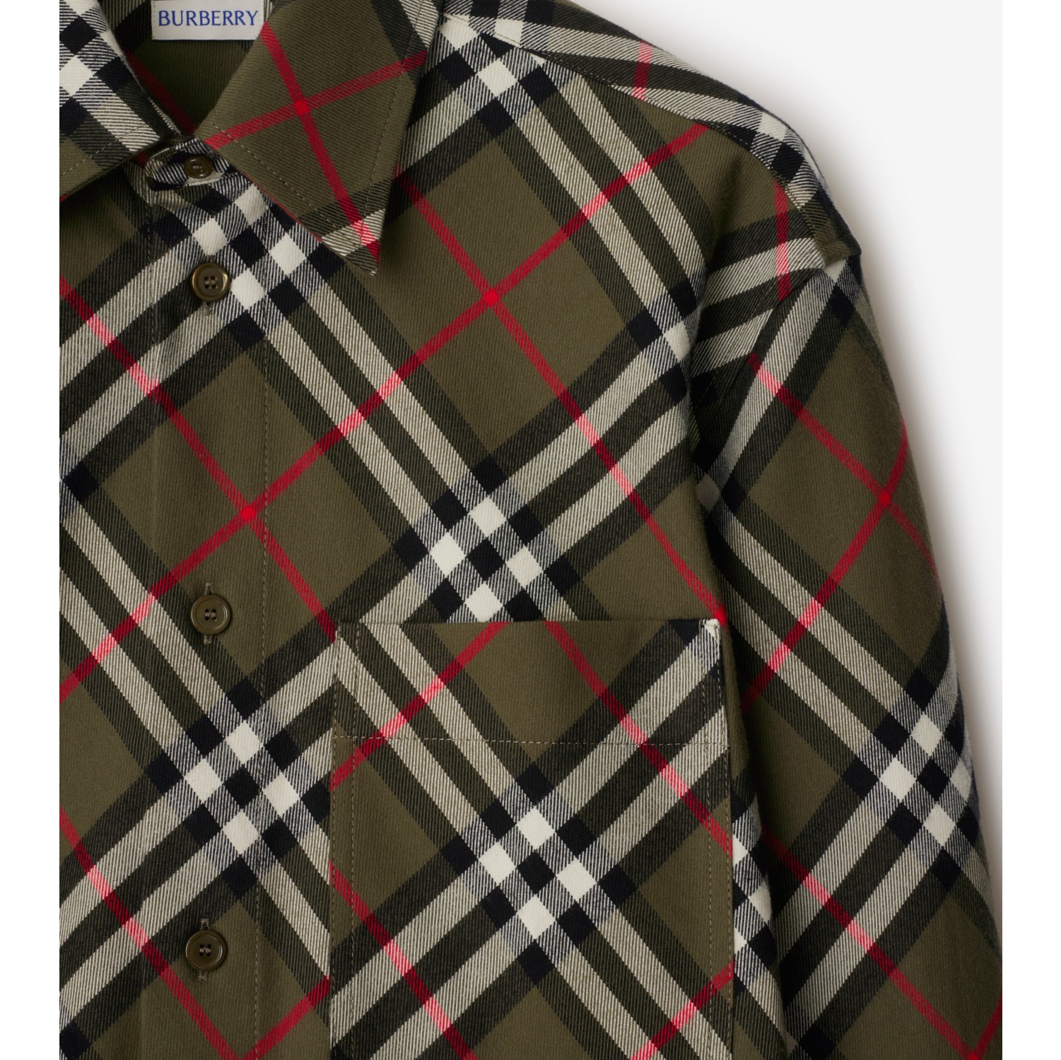 Check Cotton Shirt in Loch - Men | Burberry® Official