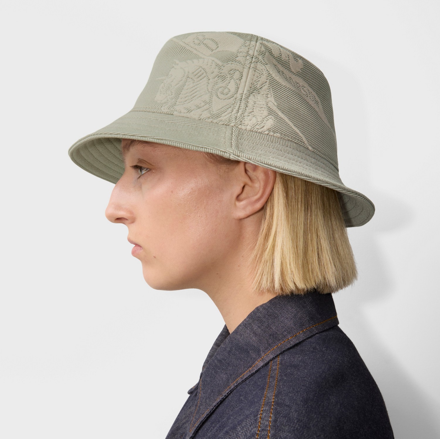 EKD Cotton Blend Bucket Hat in Hunter - Men | Burberry® Official EKD Cotton Blend Bucket Hat in Hunter - Men | Burberry® Official