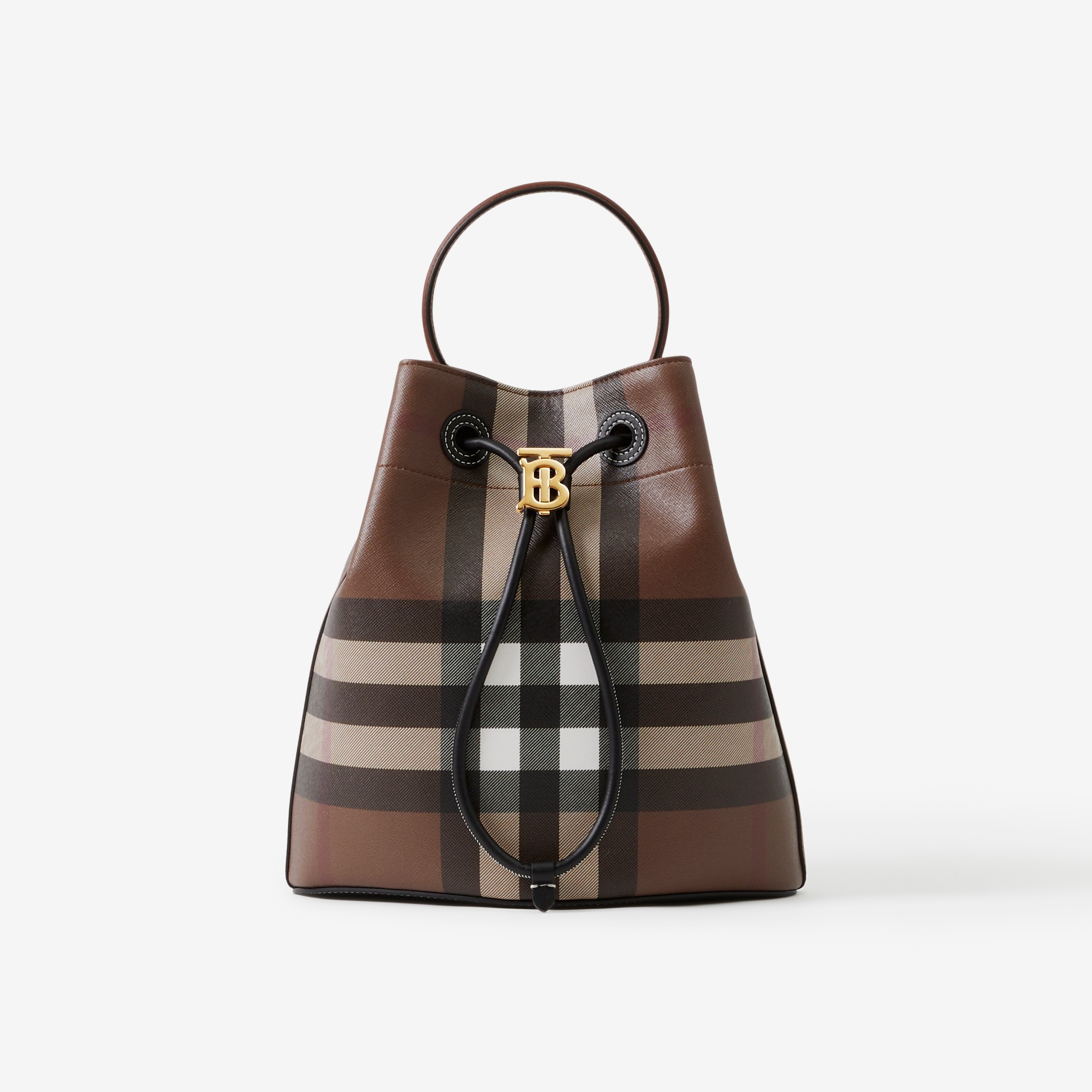 Small TB Bucket Bag in Dark Birch Brown - Women | Burberry® Official