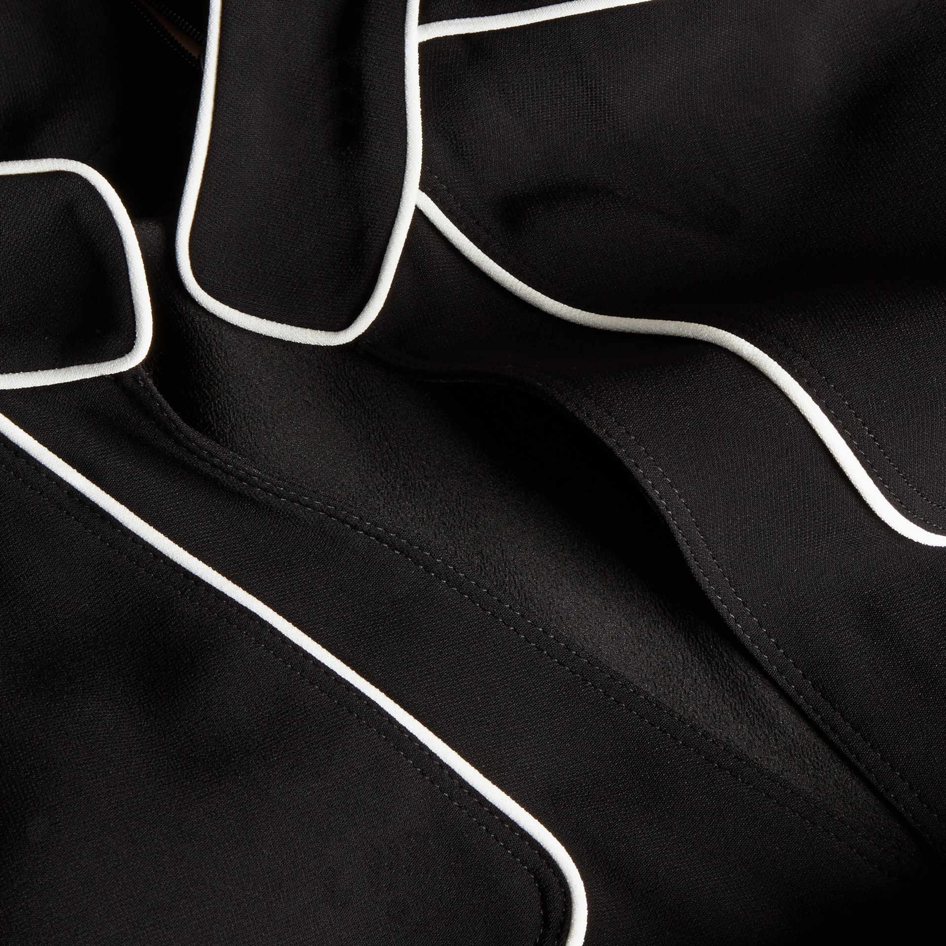 Long-sleeved Fitted Dress with Piping Detail | Burberry