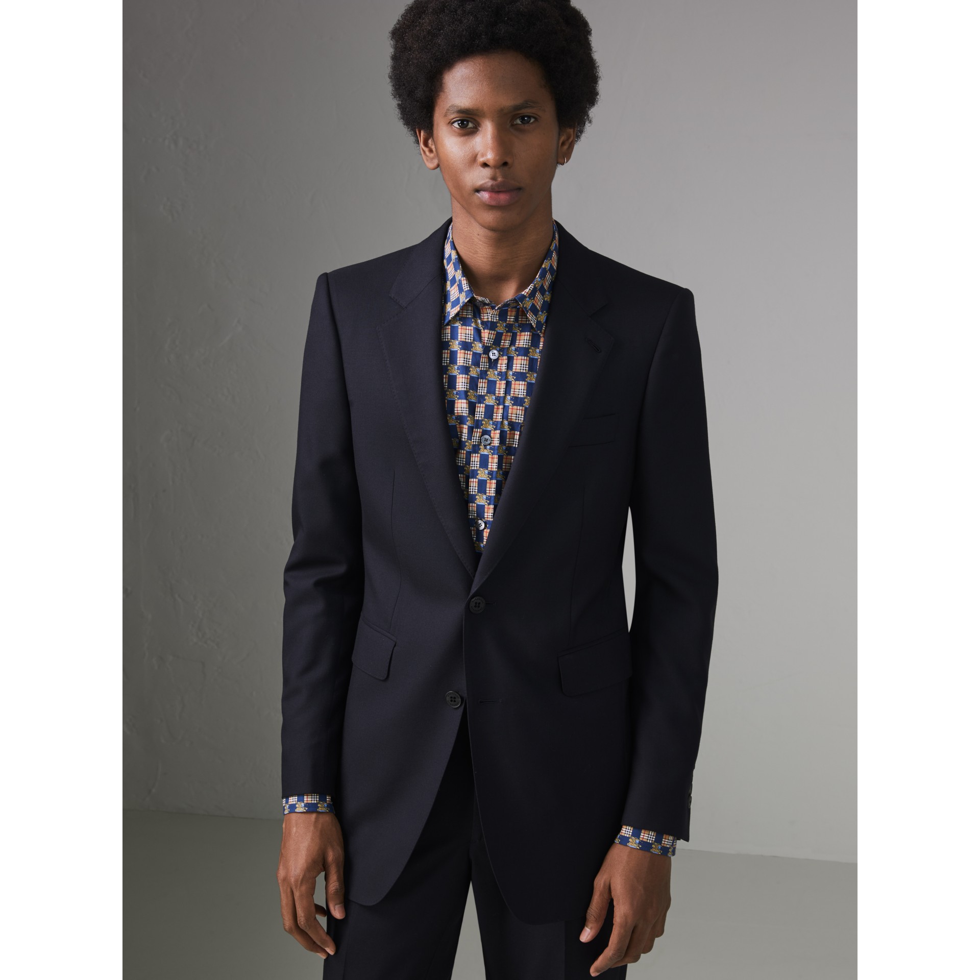 Slim Fit Wool Twill Suit in Navy - Men | Burberry United Kingdom
