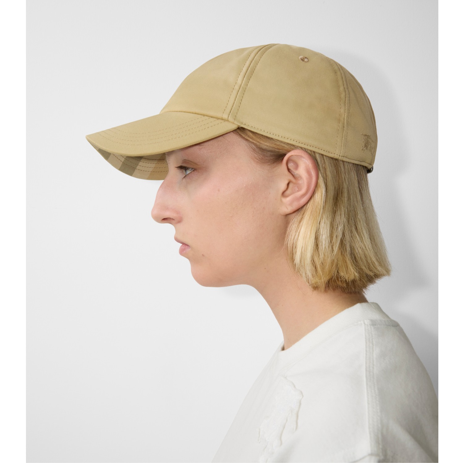 Cotton Blend Baseball Cap in Flax - Men | Burberry® Official