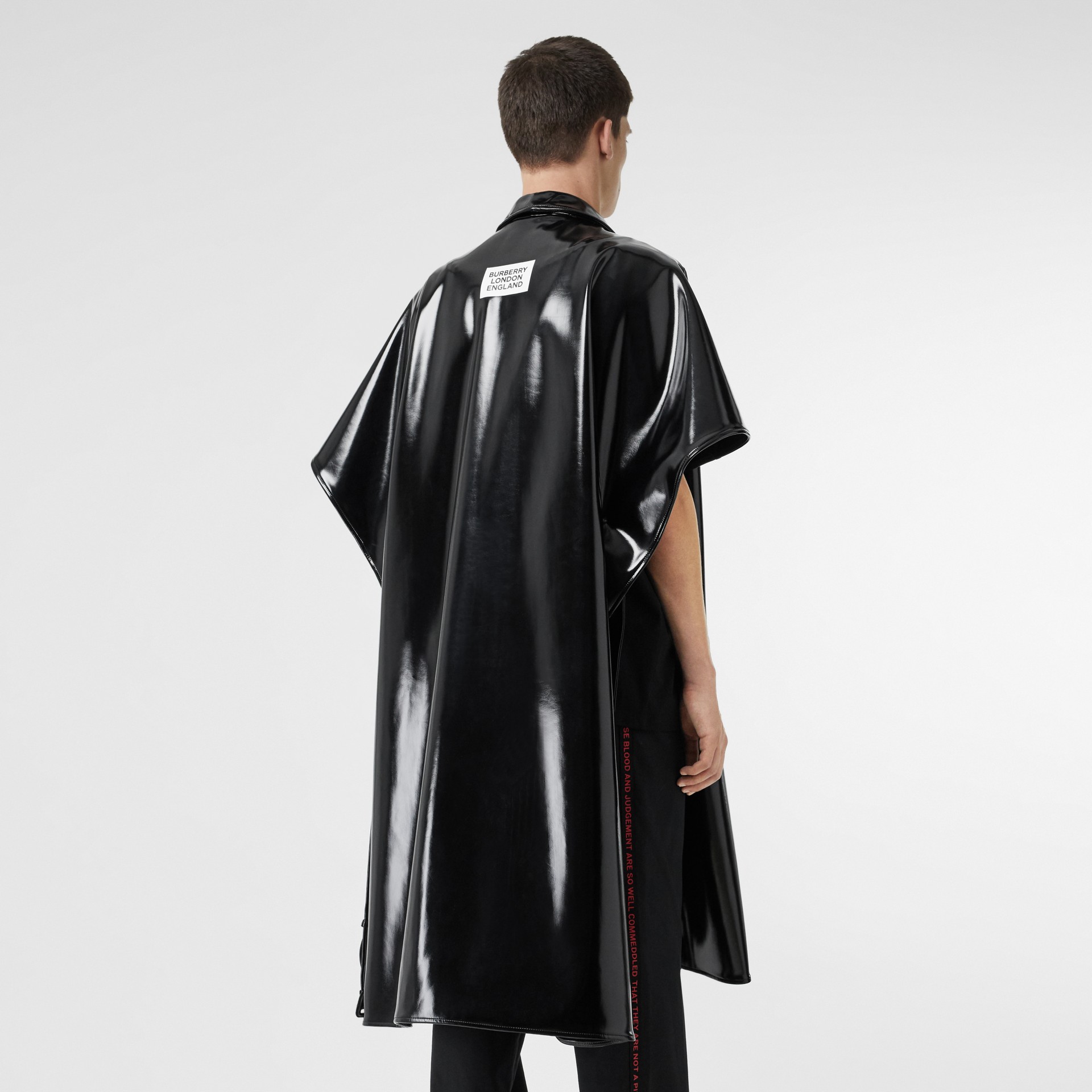 Vinyl Belted Cape in Black | Burberry United States