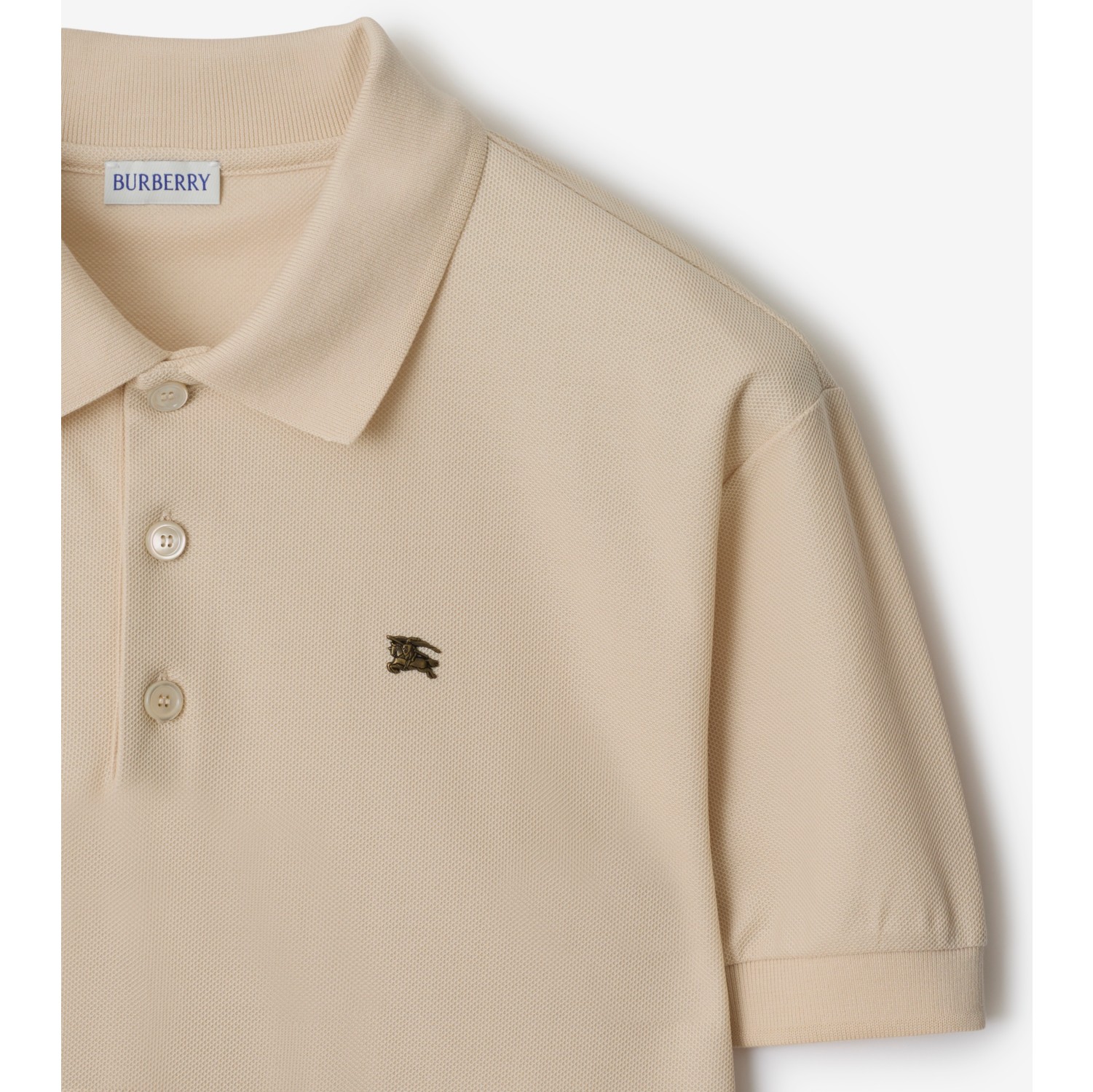 Metal Knight Cotton Polo Shirt in Clam beige - Men | Burberry® Official