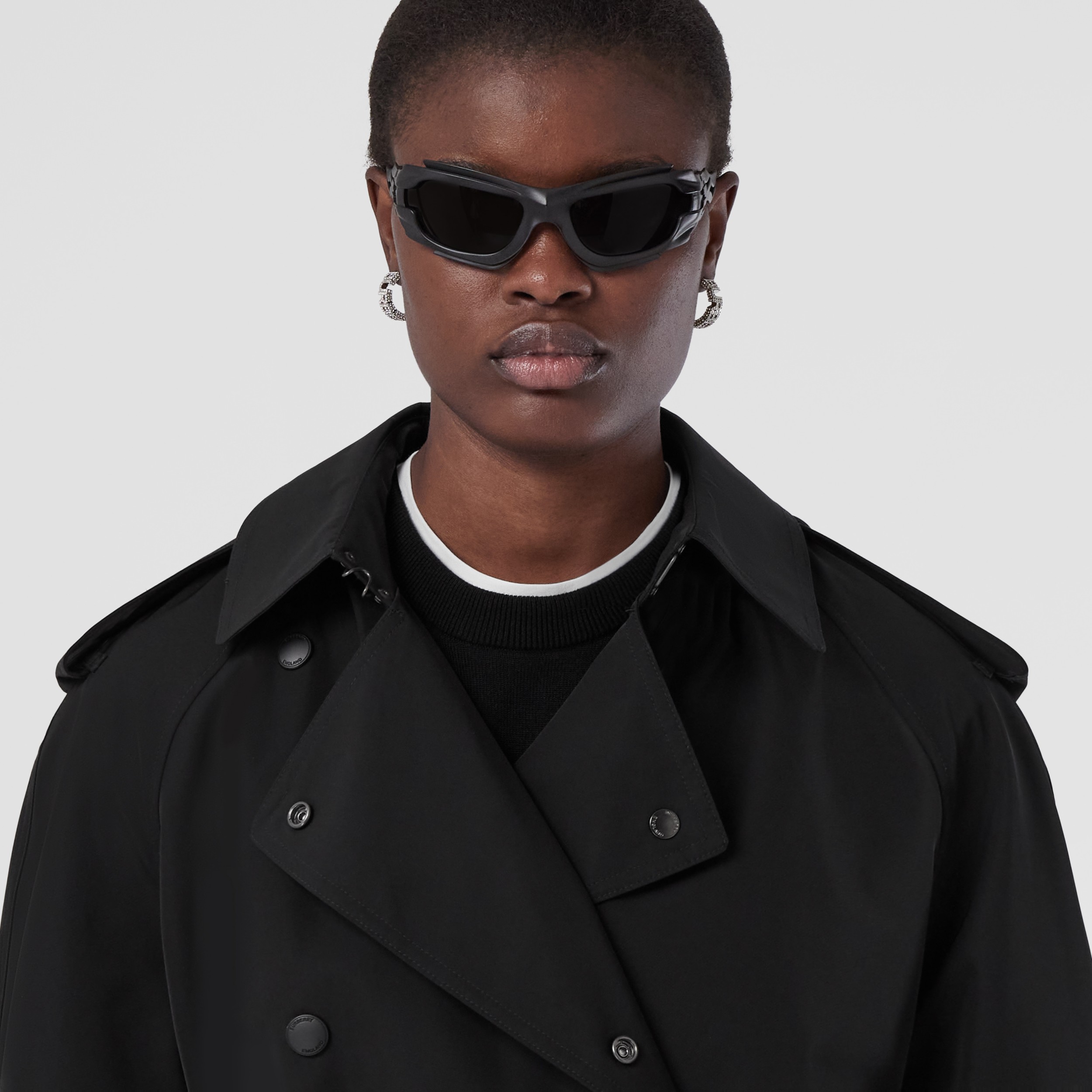 Tri Layer Longline Trench Coat In Black Women Burberry® Official